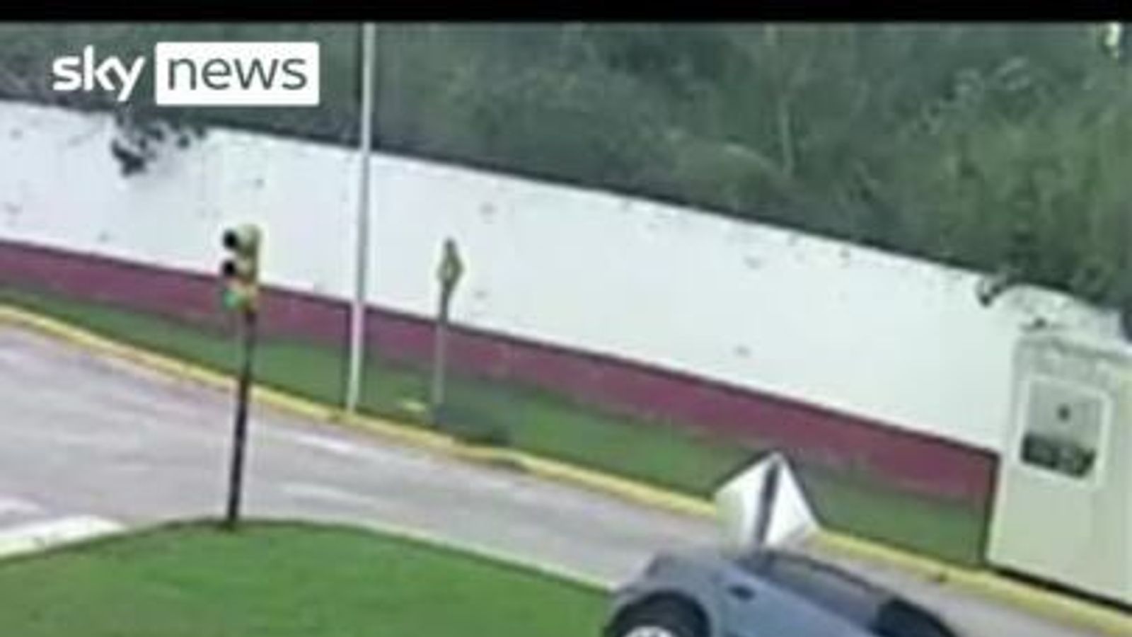 Driving test in Argentina ends with overturned car | World News | Sky News