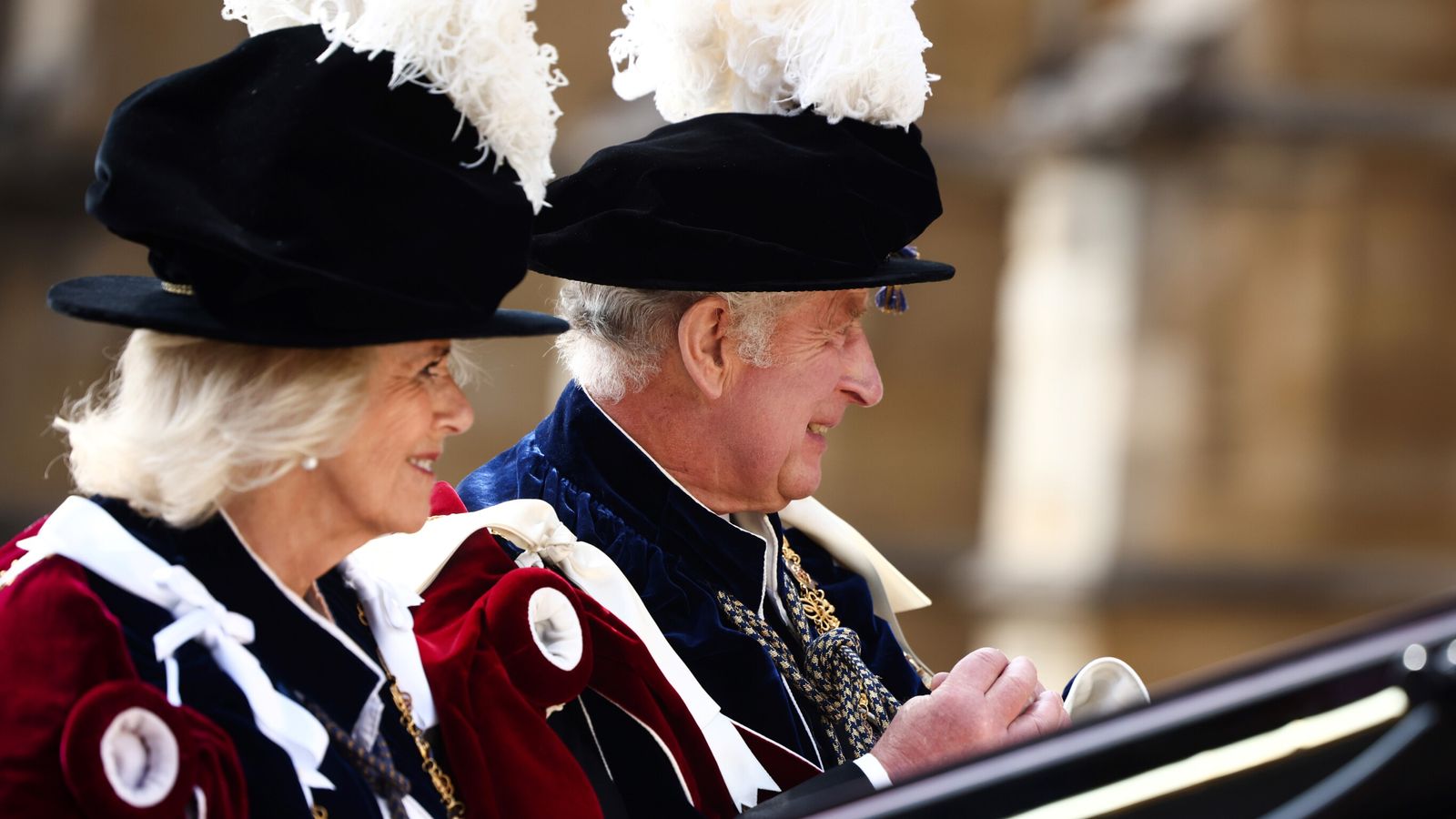 Soldier helped by police after fainting at King's first Order of the ...