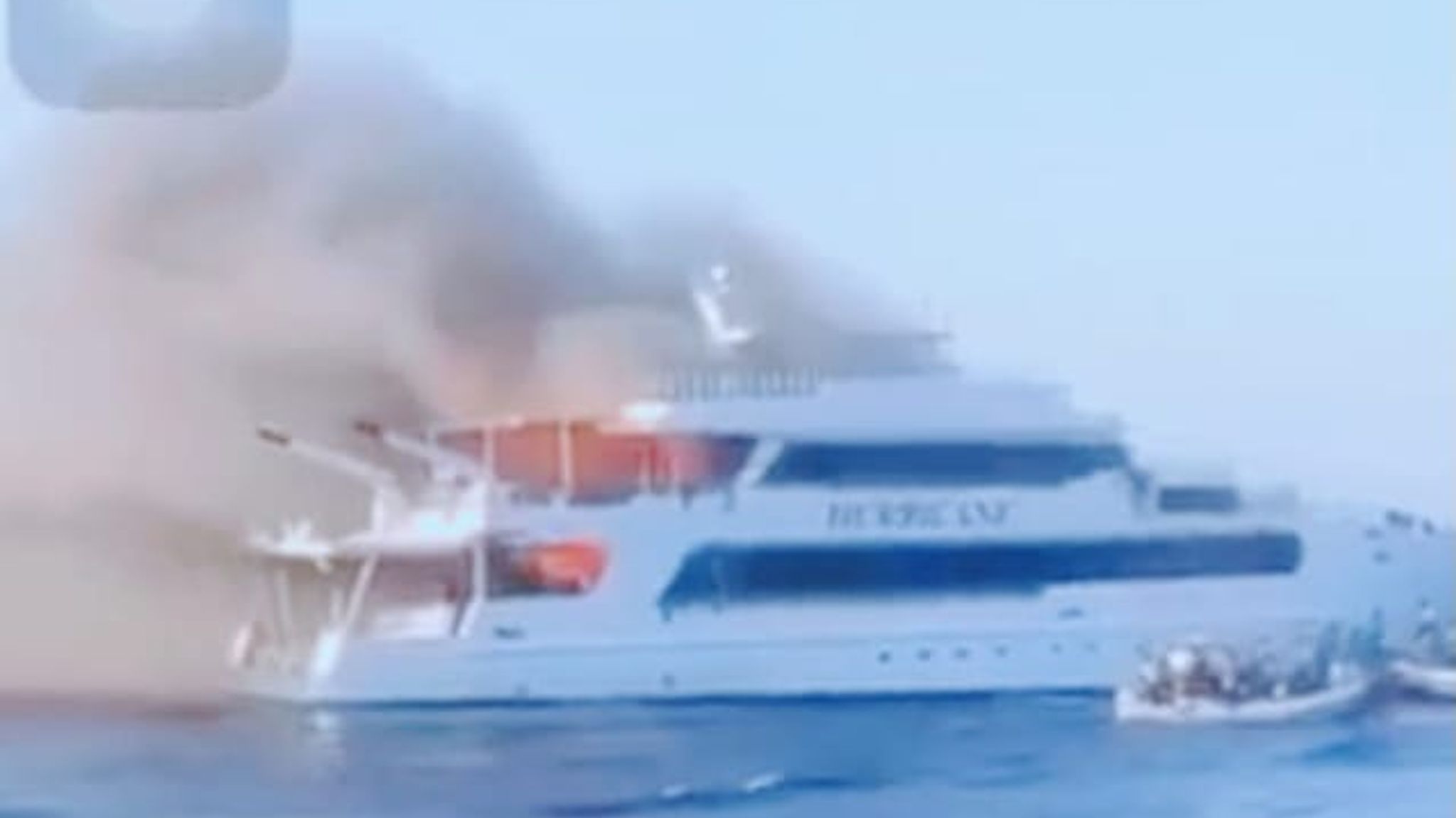 Three British passengers missing after boat bursts into flames off ...