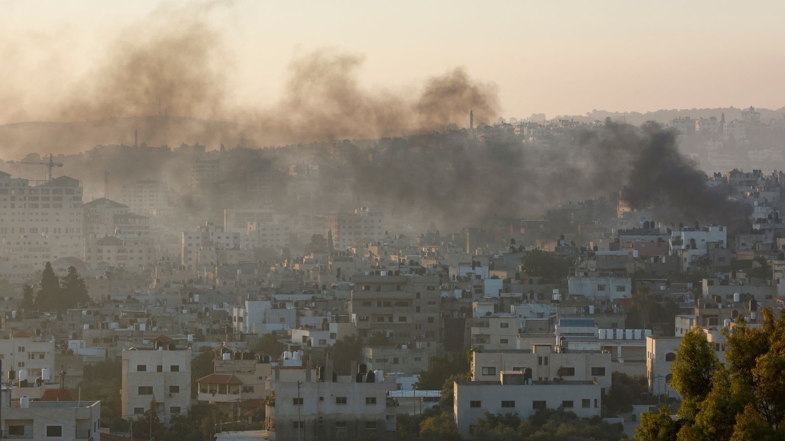 Gunshots heard in West Bank city of Jenin as Israeli strike continues | World News | Sky News