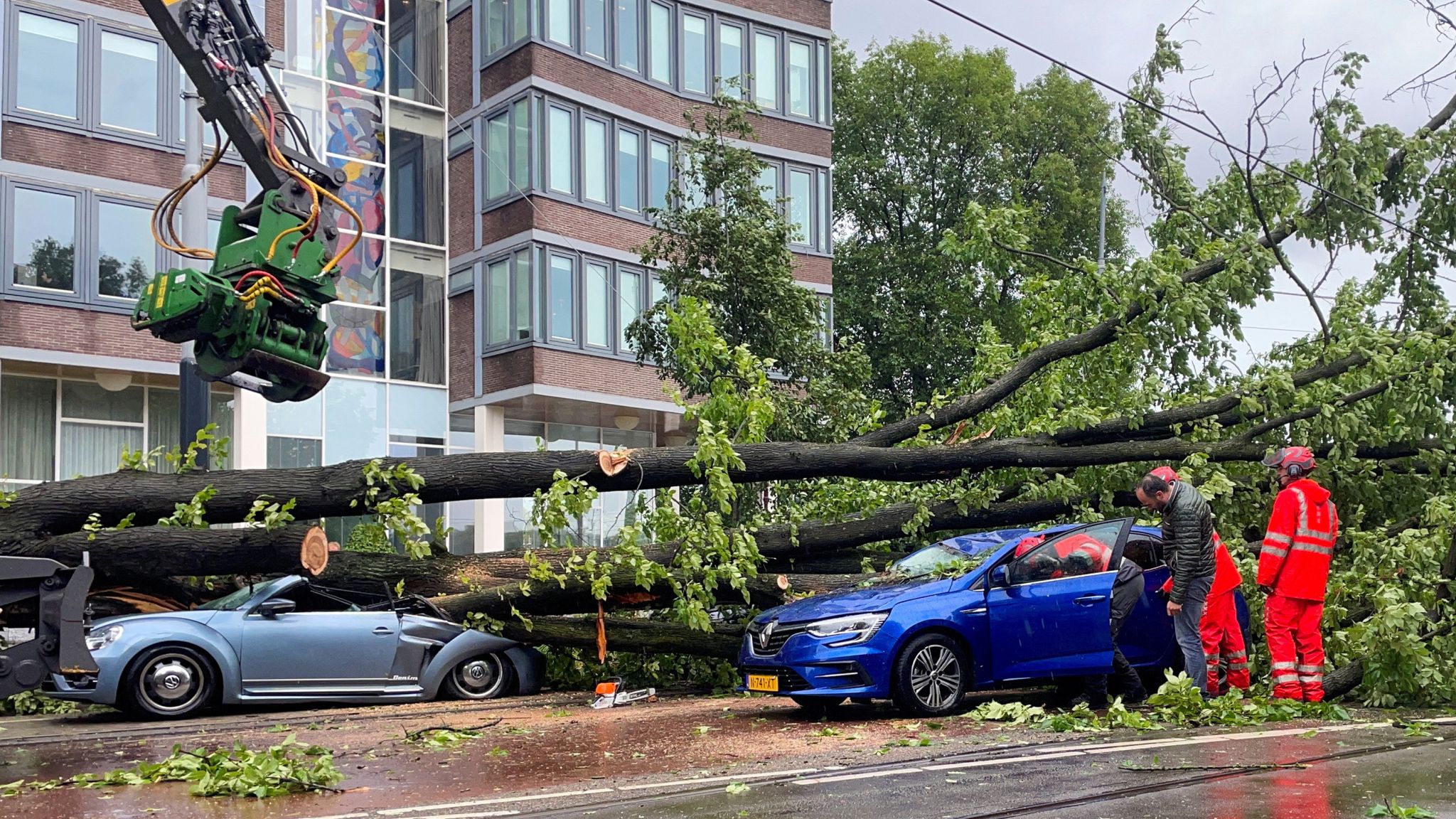 Two dead as Storm Poly hits Netherlands and 'code red' weather alert ...