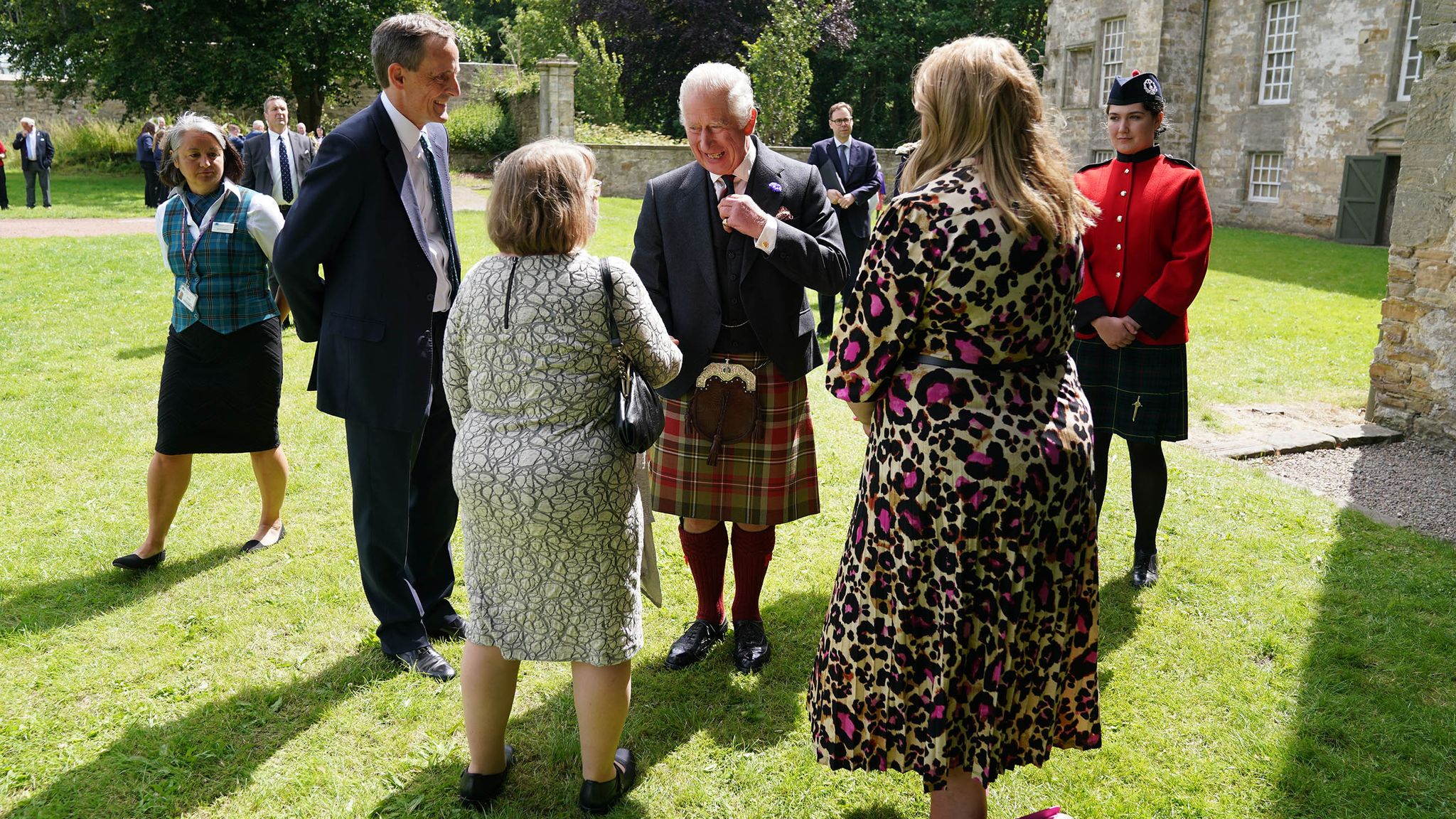 The King meets young 'queen' on his first Scottish visit post ...