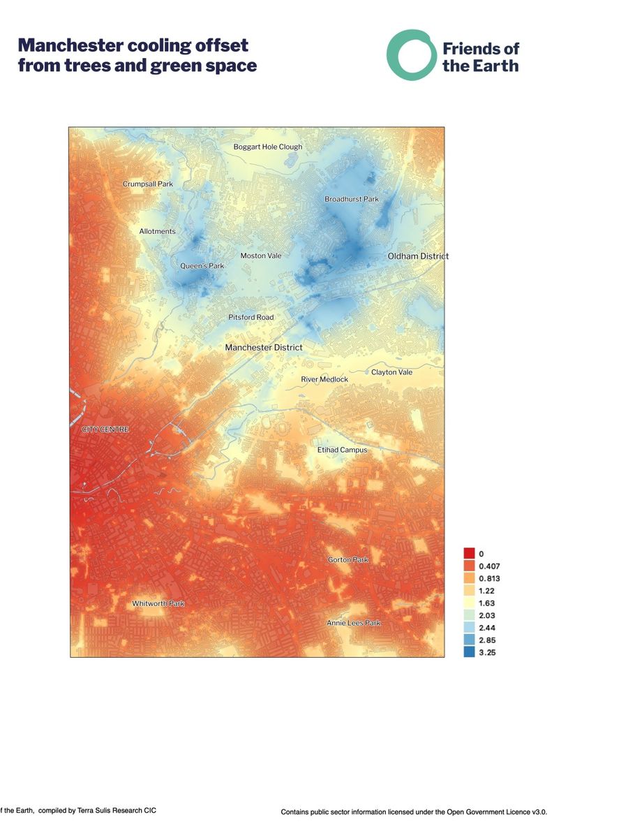 Heatmaps reveal the warmest and coolest areas of five English cities ...