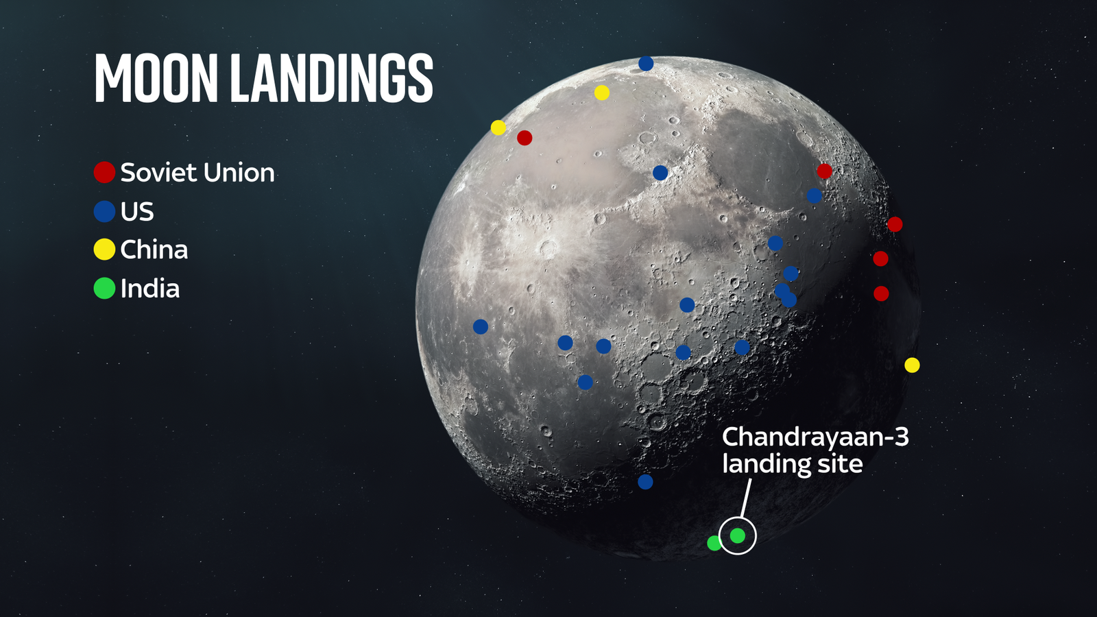 India becomes first country to successfully land spacecraft on moon's ...