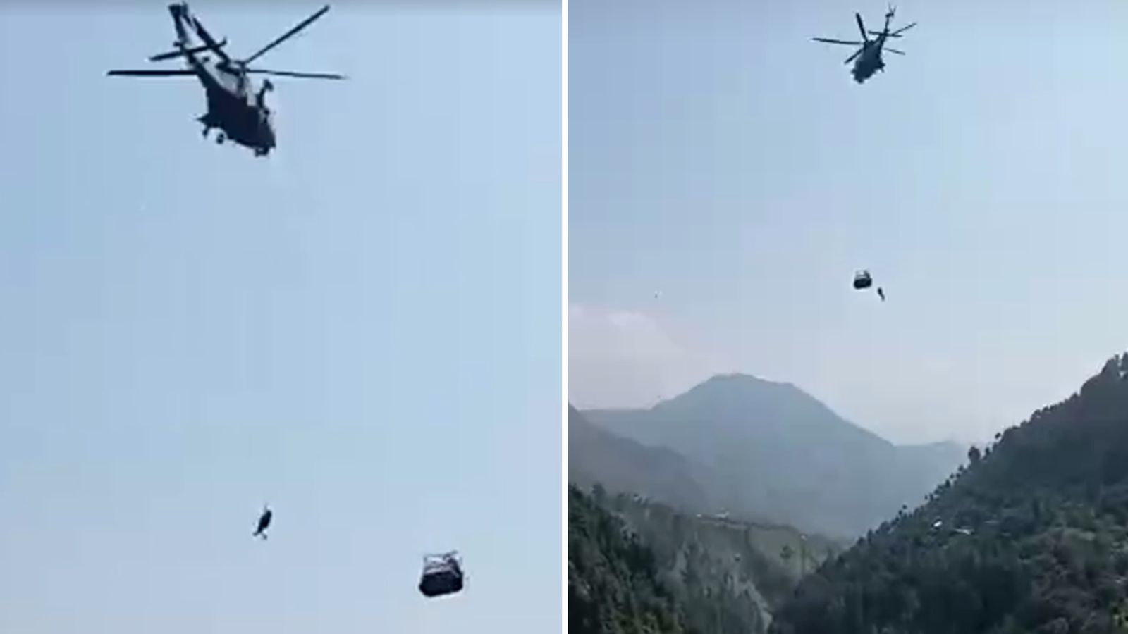 Pakistan: Rescue under way for six children and two adults trapped in cable car 274m above ...