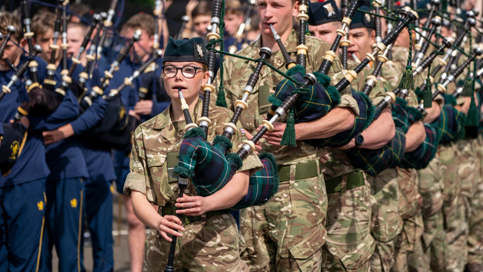 Princess Anne watches Royal Edinburgh Military Tattoo rehearsal and ...