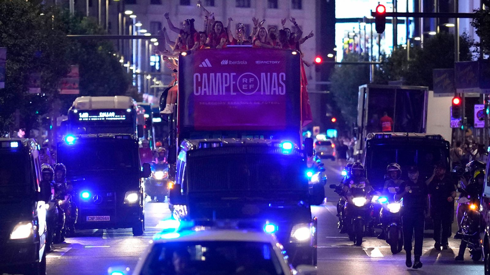 Spain's victorious Women's World Cup side parade trophy through Madrid ...