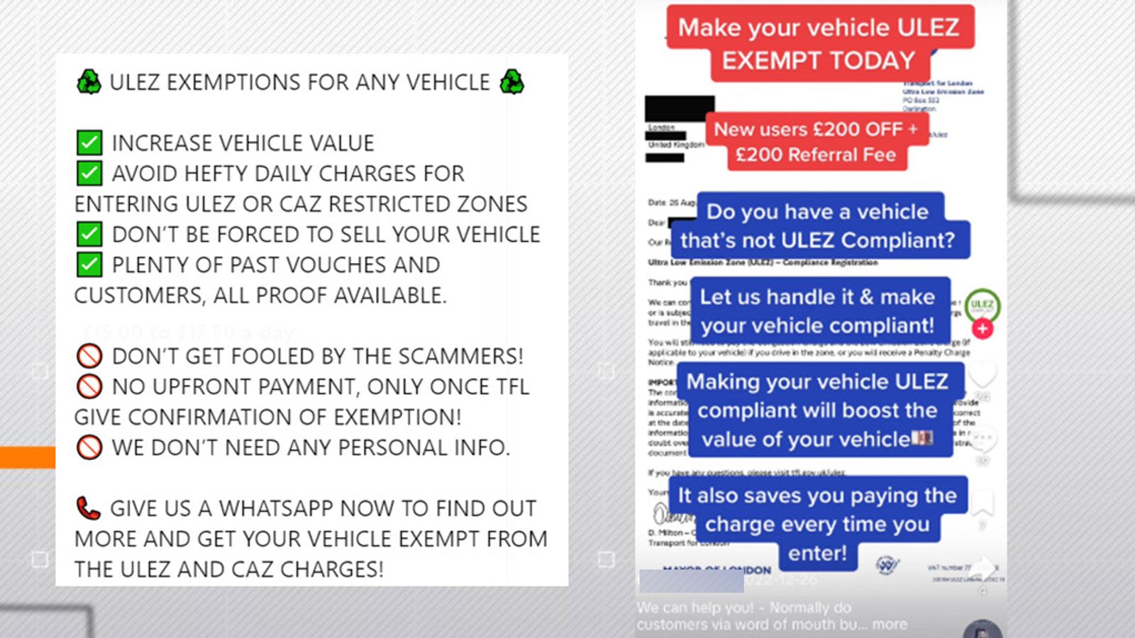 ULEZ: The social media scammers who say they can make non-compliant ...