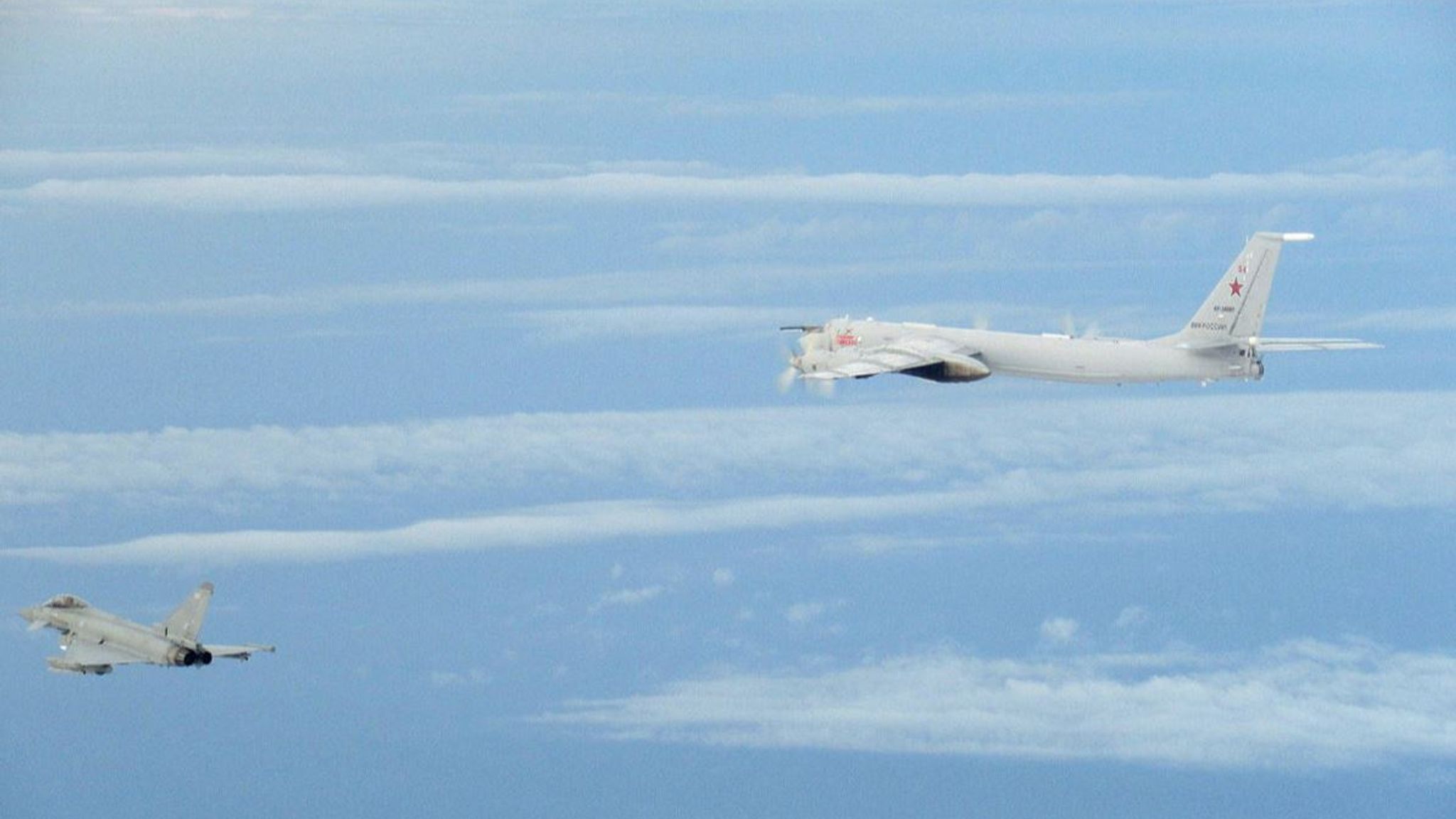 RAF Typhoon jets intercept Russian bombers flying north of Scotland | UK News | Sky News