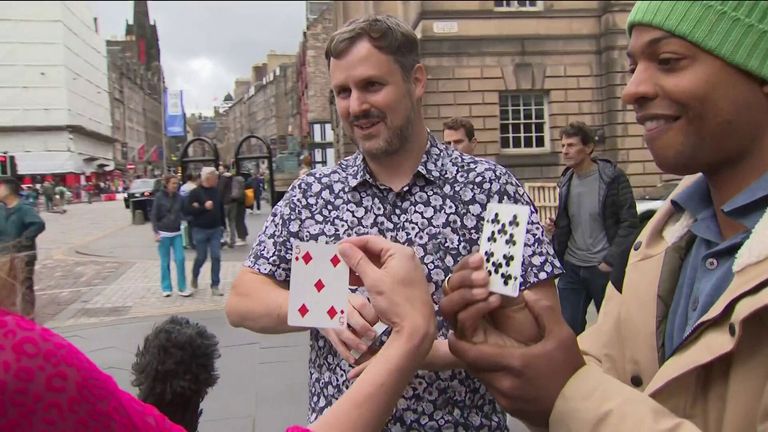 Edinburgh fringe: Magician Kevin Quantum shows off tricks on Sky News ... Edinburgh fringe: Magician Kevin Quantum shows off tricks on Sky News ...