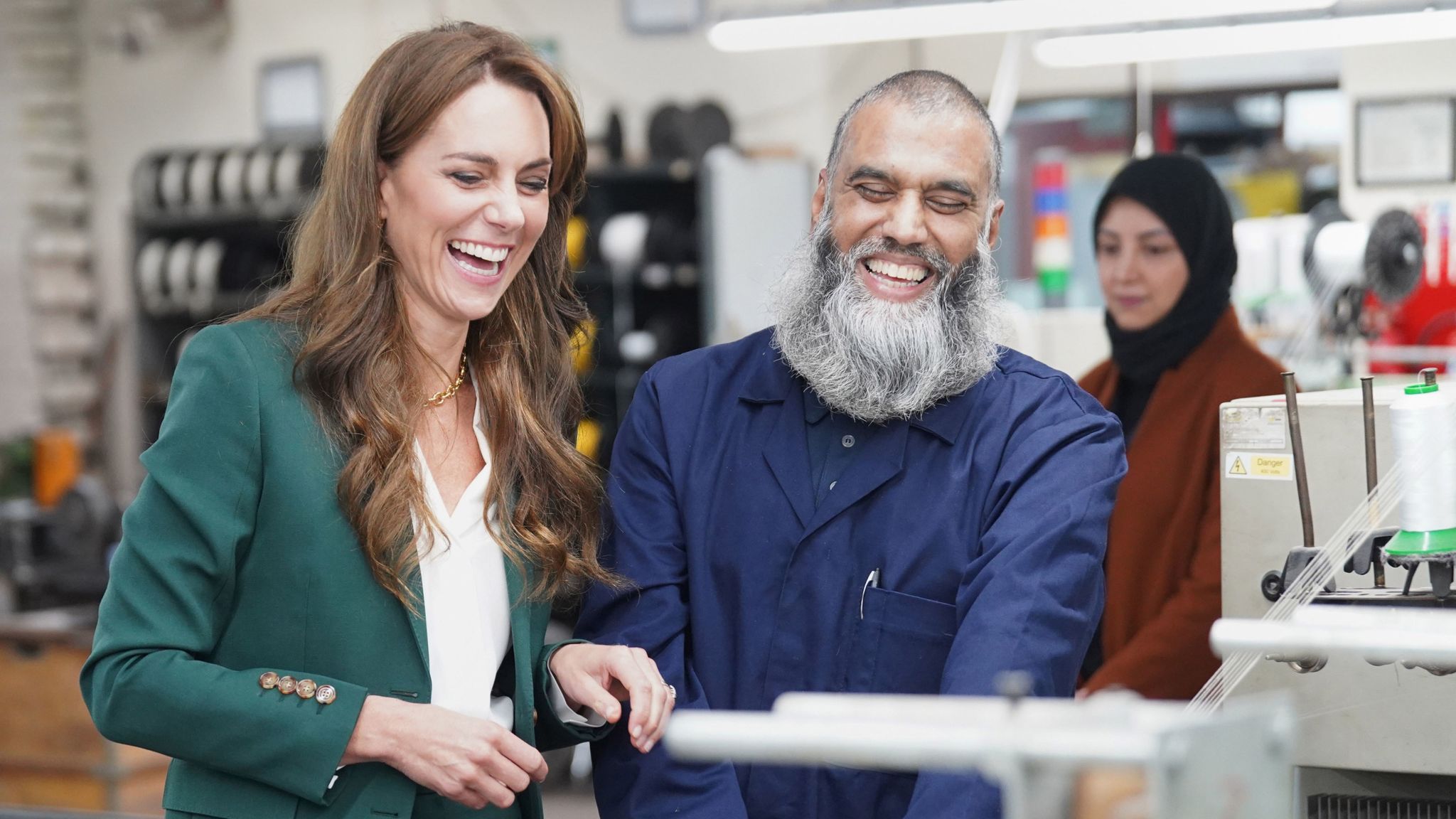 Kate shows 'love for textiles' in royal visit to Yorkshire fabric ...