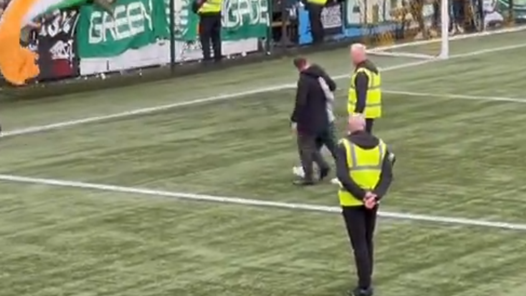 Brendan Rodgers pushes back steward after he knocked Celtic fan to the ...