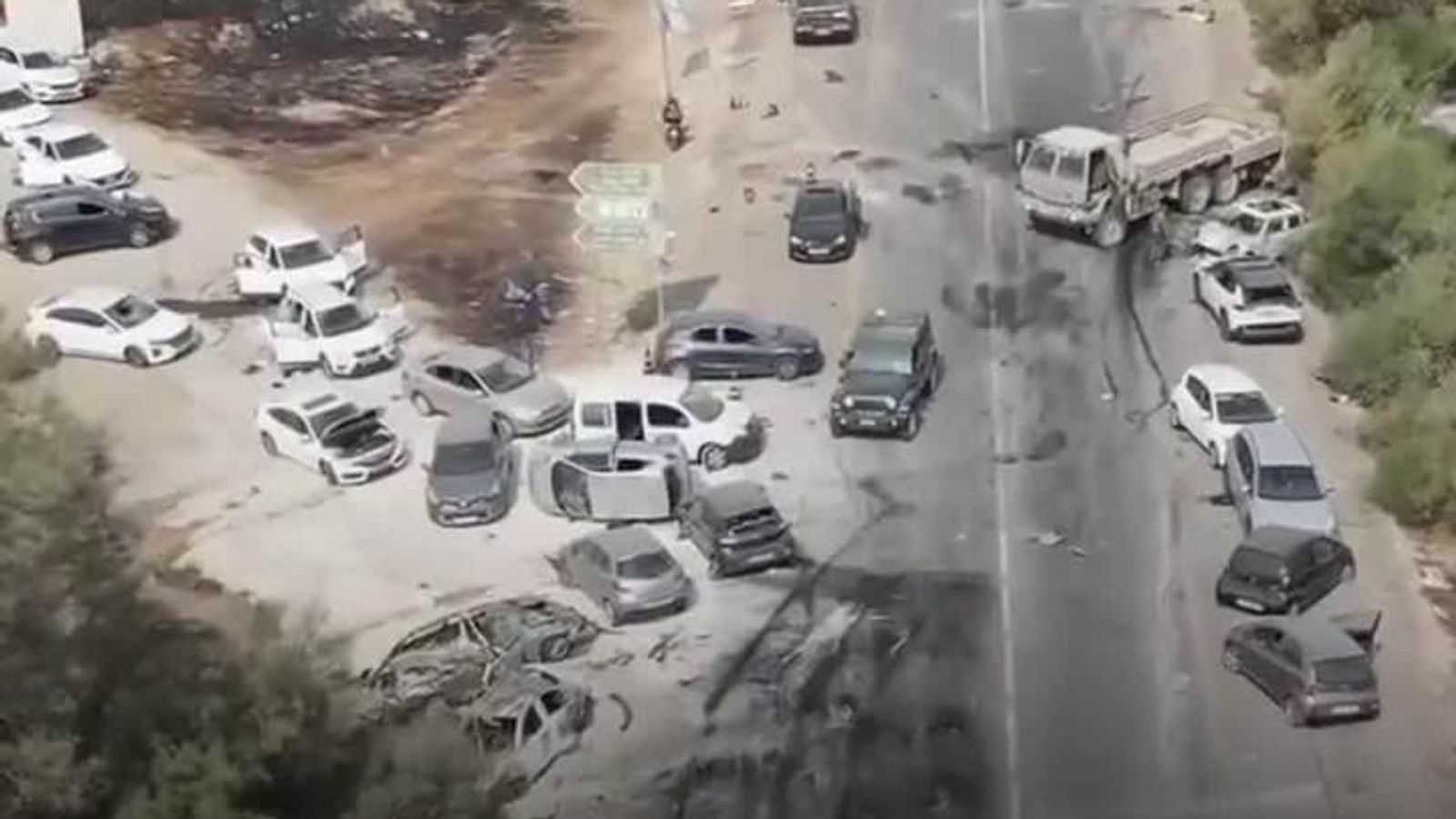 Abandoned cars at festival near Gaza-Israel border following Hamas ...
