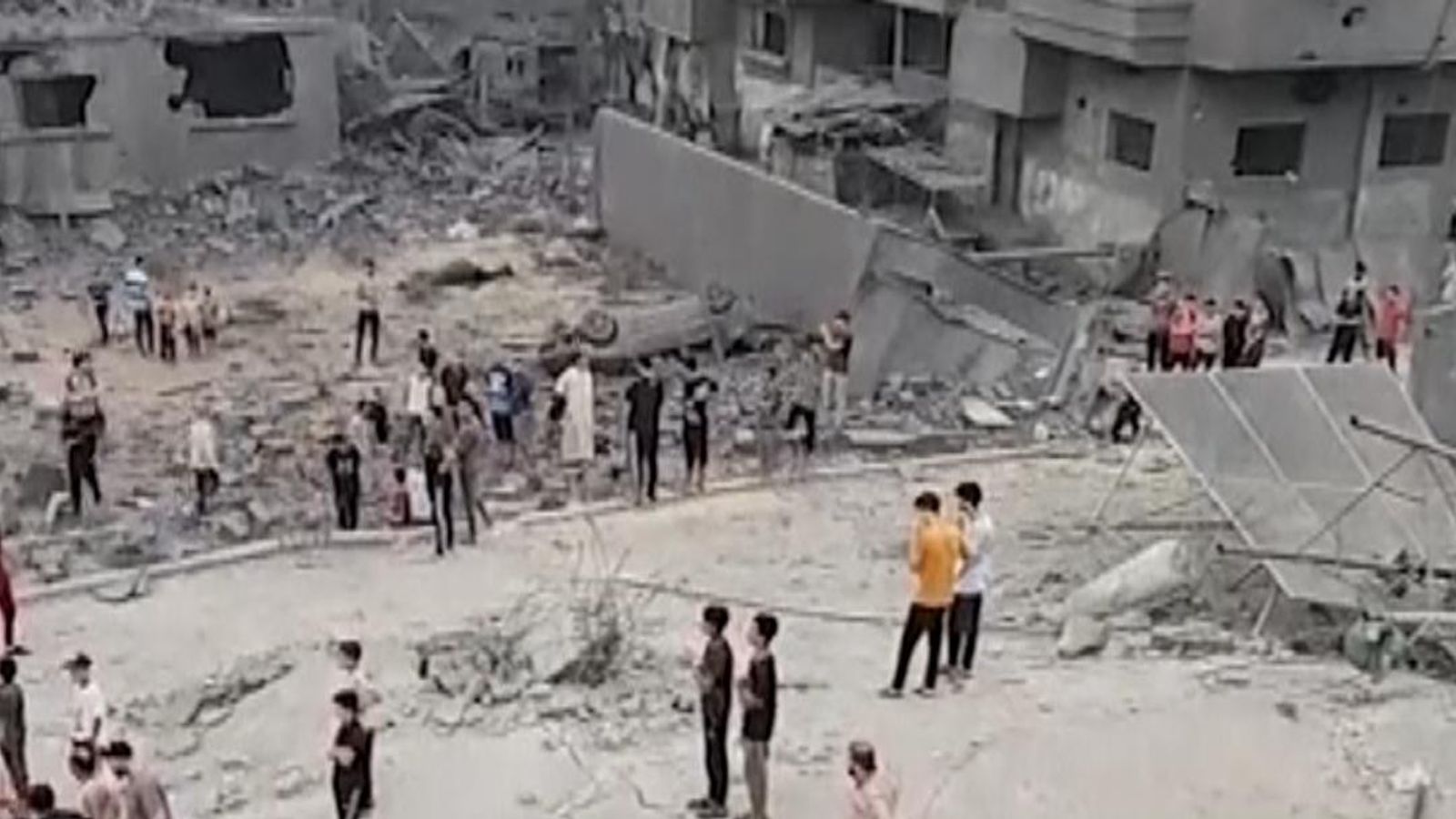 A Sky News team in Gaza film the aftermath of heavy Israeli bombardment ...