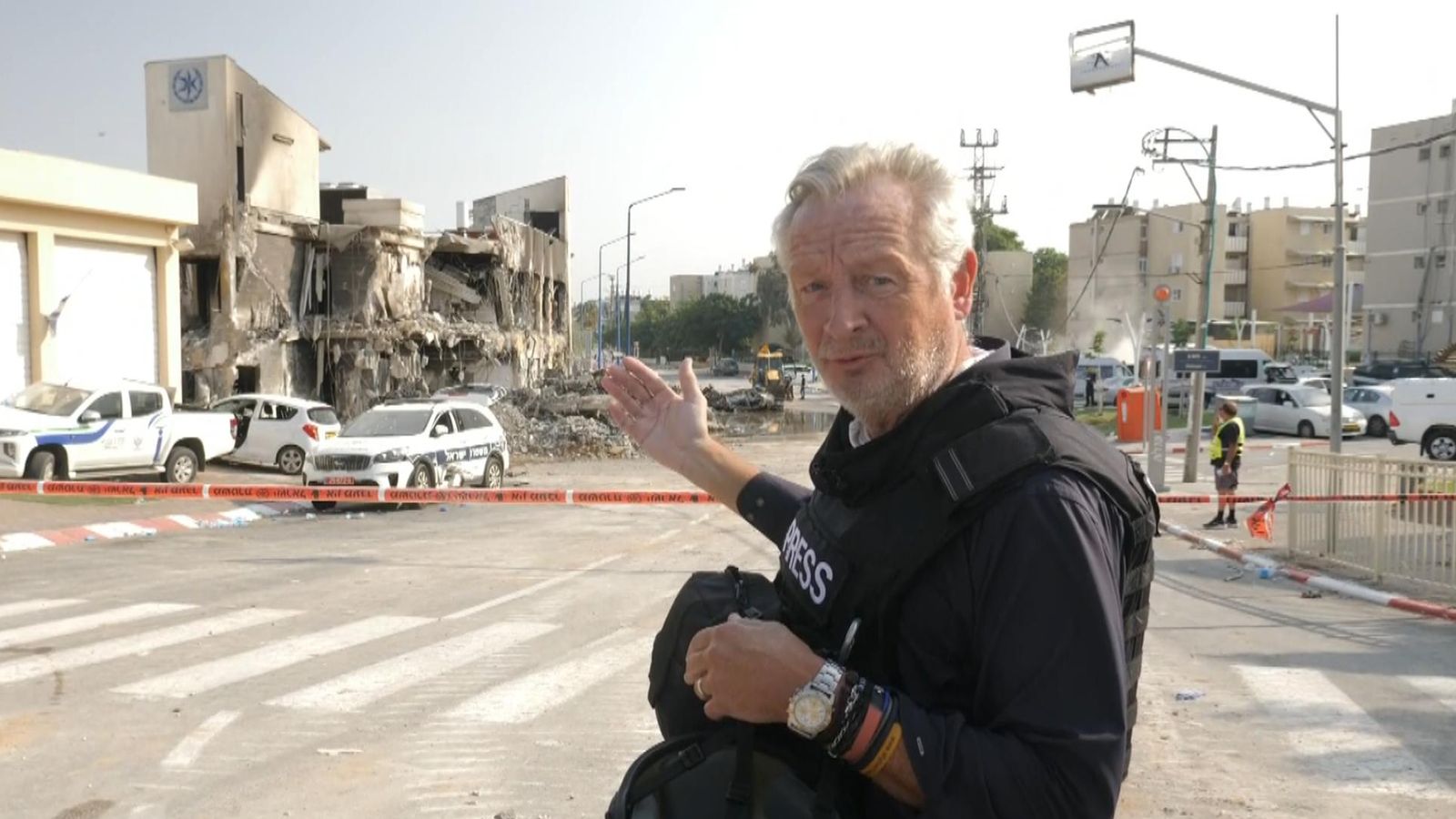 Israel: Sky's Stuart Ramsay visits destroyed police station near Gaza ...