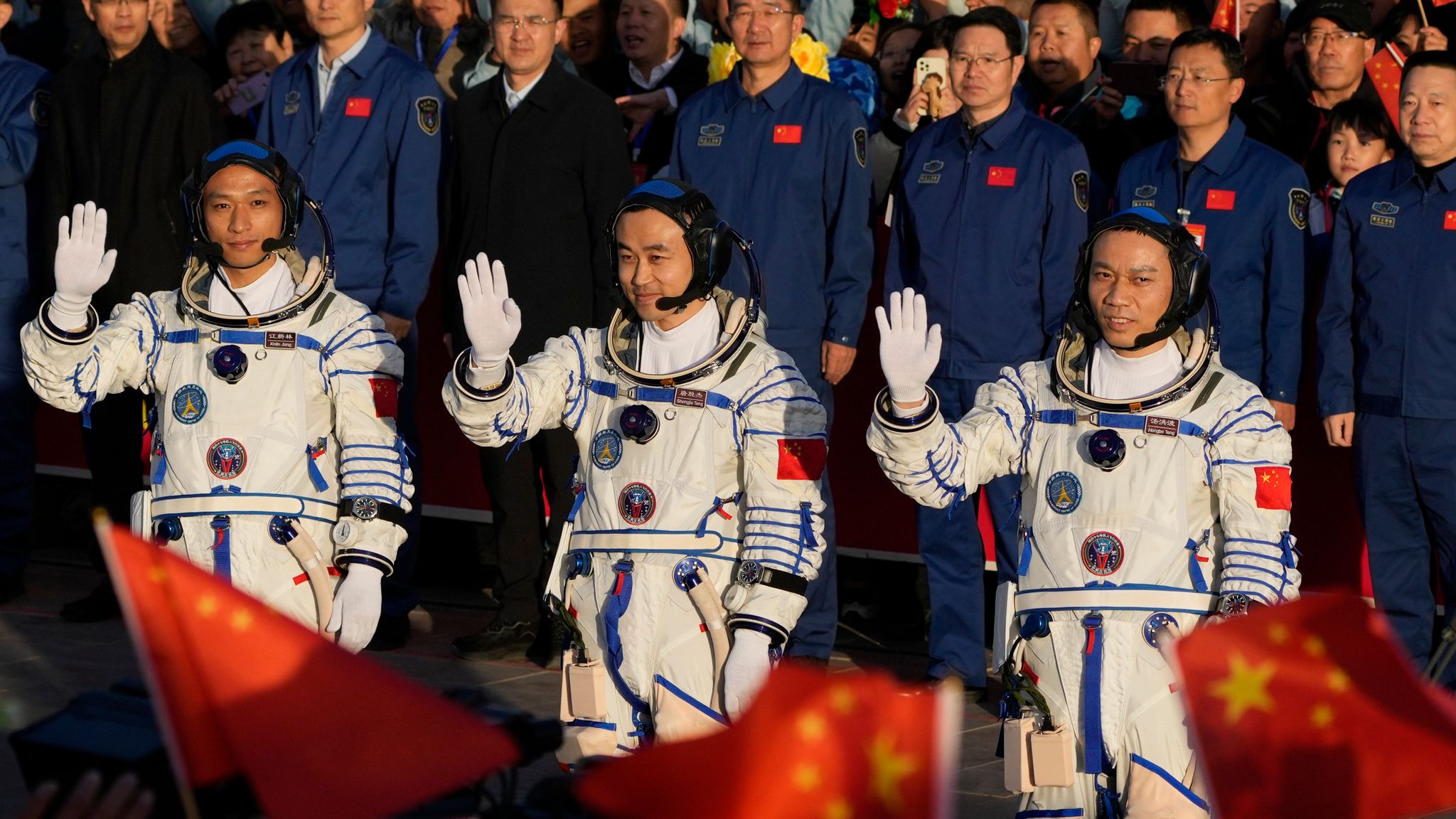 China sends youngest ever crew into space as it aims for 2030 moon ...