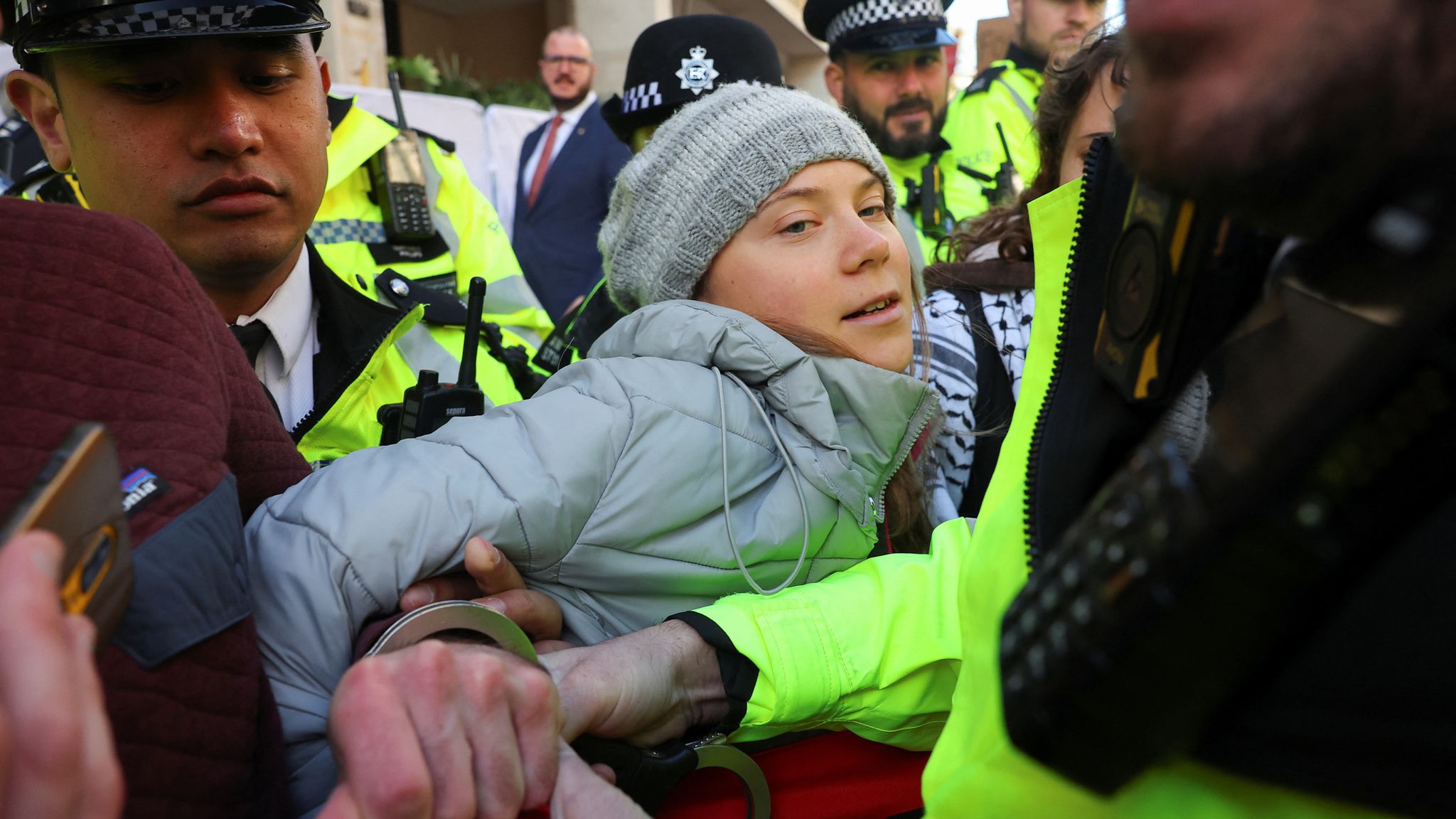 Greta Thunberg detained by police at London protest disrupting oil ...