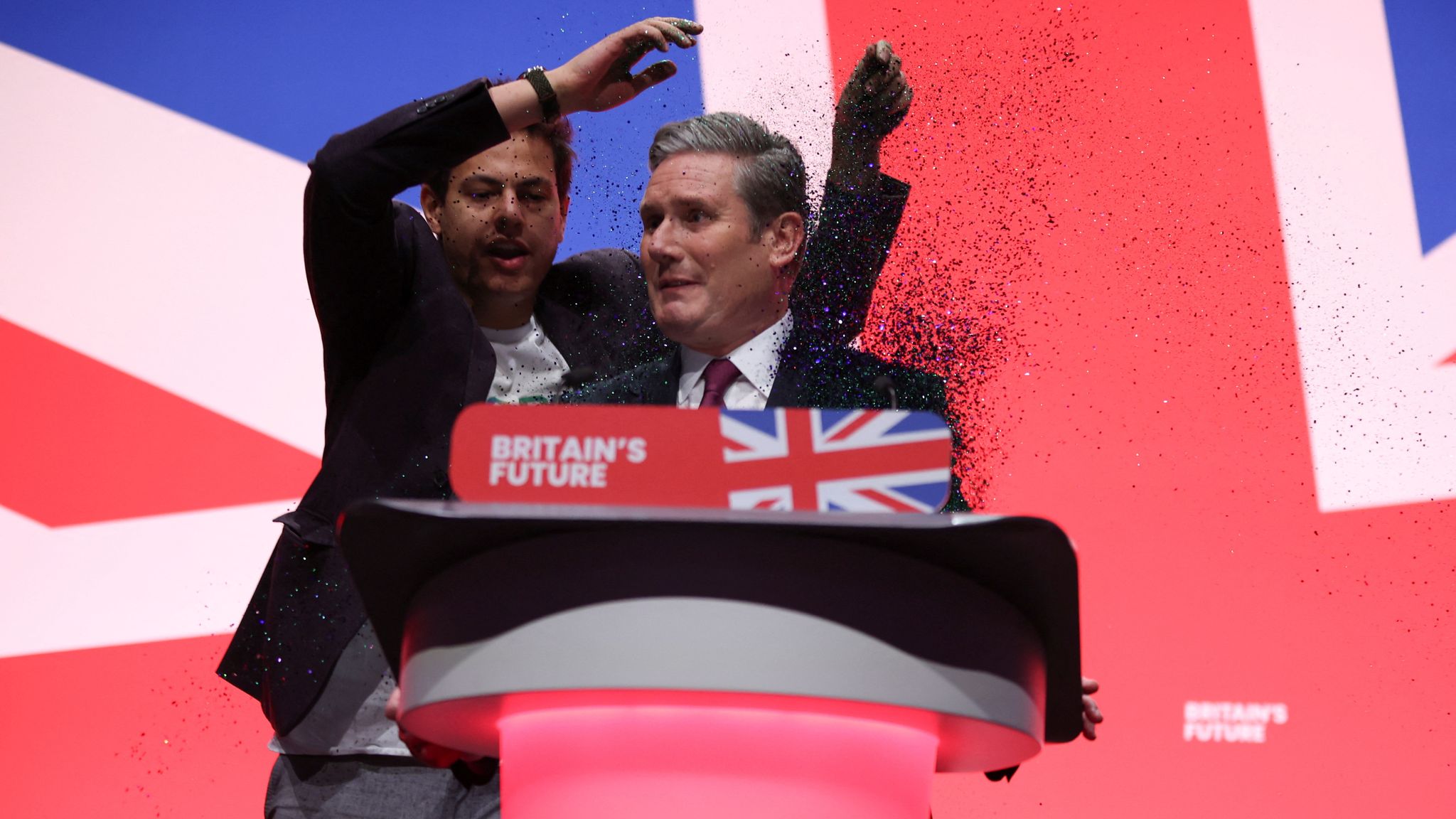 Aides shed tears of relief as Starmer shrugs off glitter protest to ...