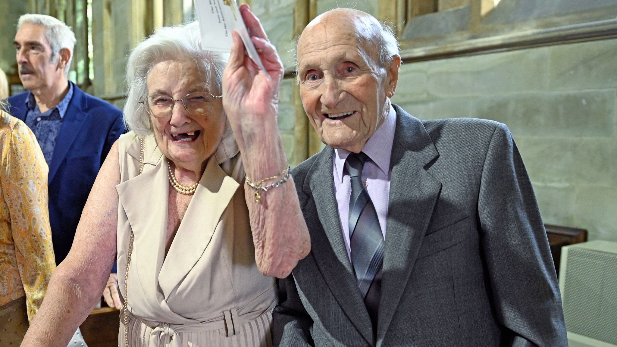 Couple in their 90s who met as teens renew wedding vows | UK News | Sky ...