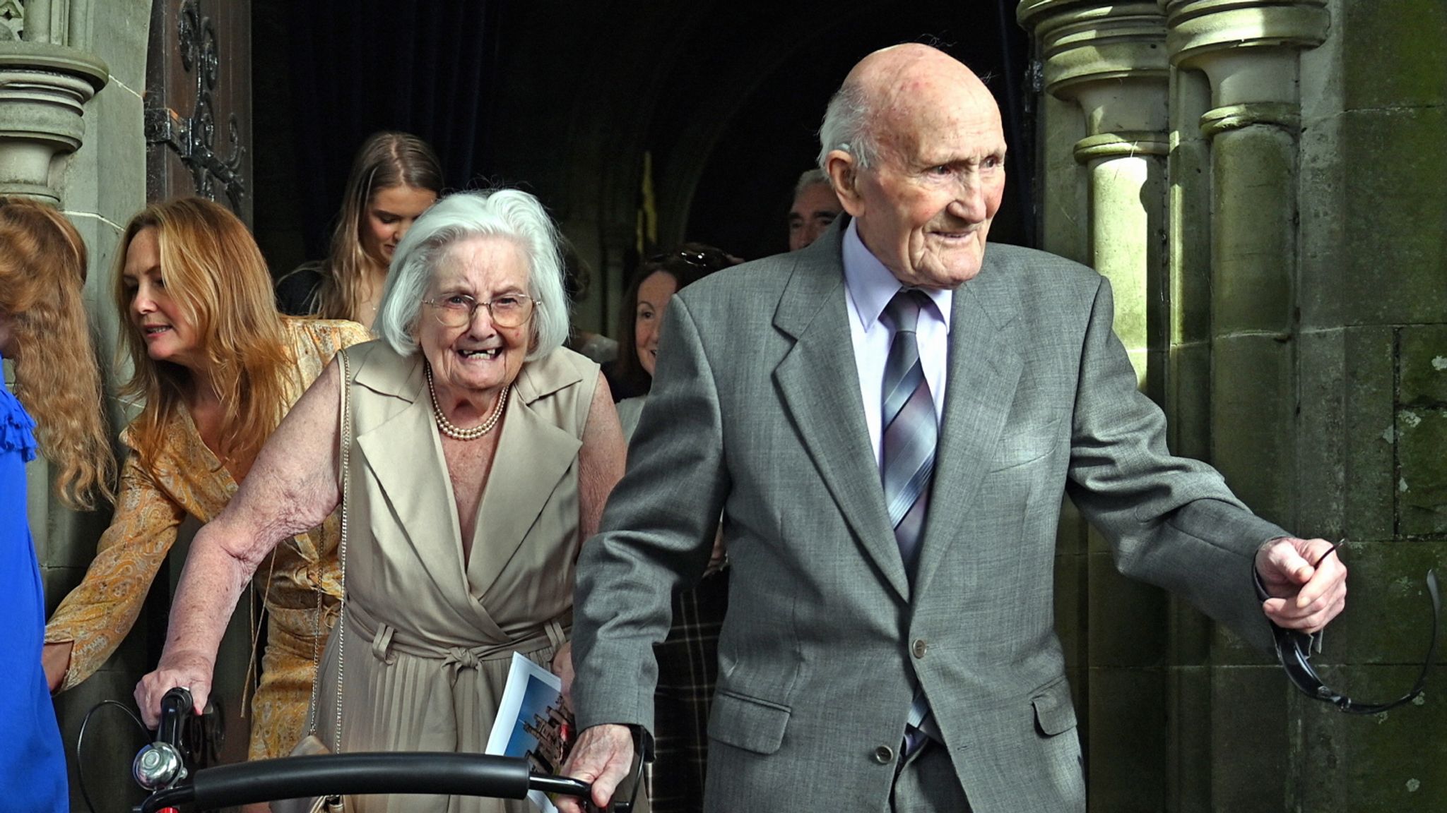 Couple in their 90s who met as teens renew wedding vows | UK News | Sky ...