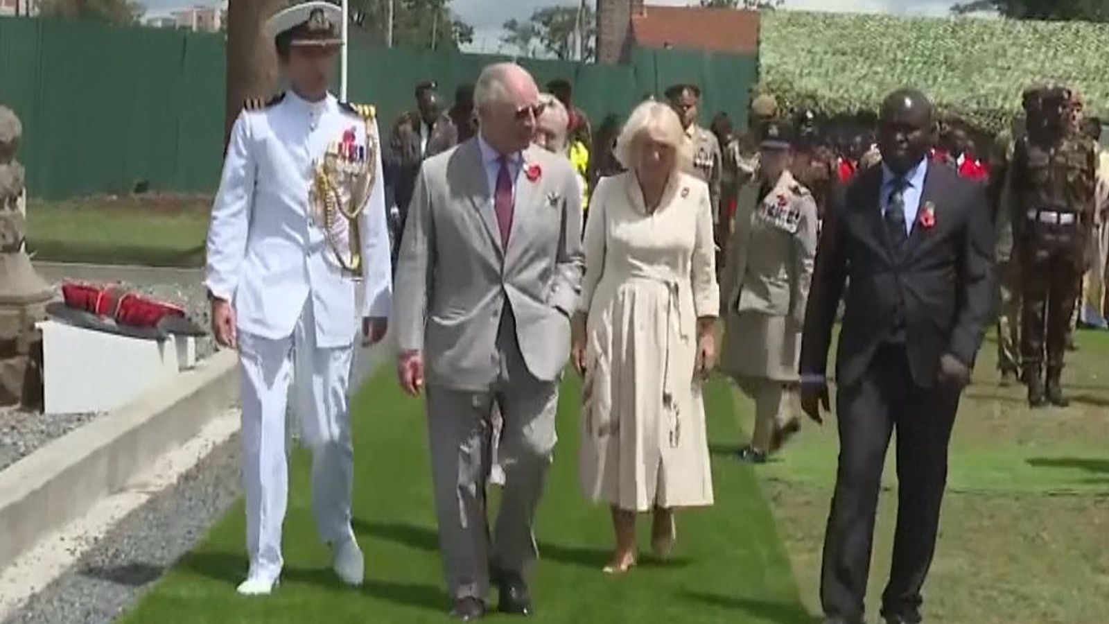 King recovers situation after stumble on war graves visit in Kenya ...