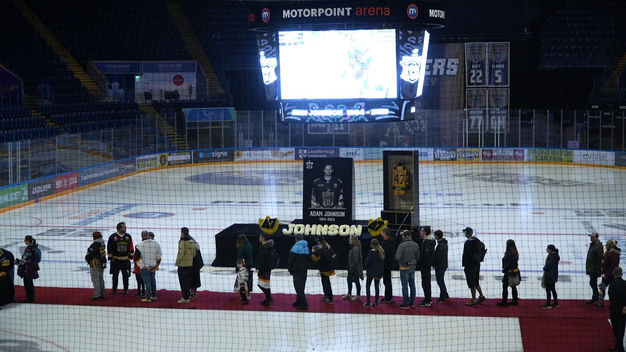 Adam Johnson: Minute's silence held for ice hockey player a week after ...