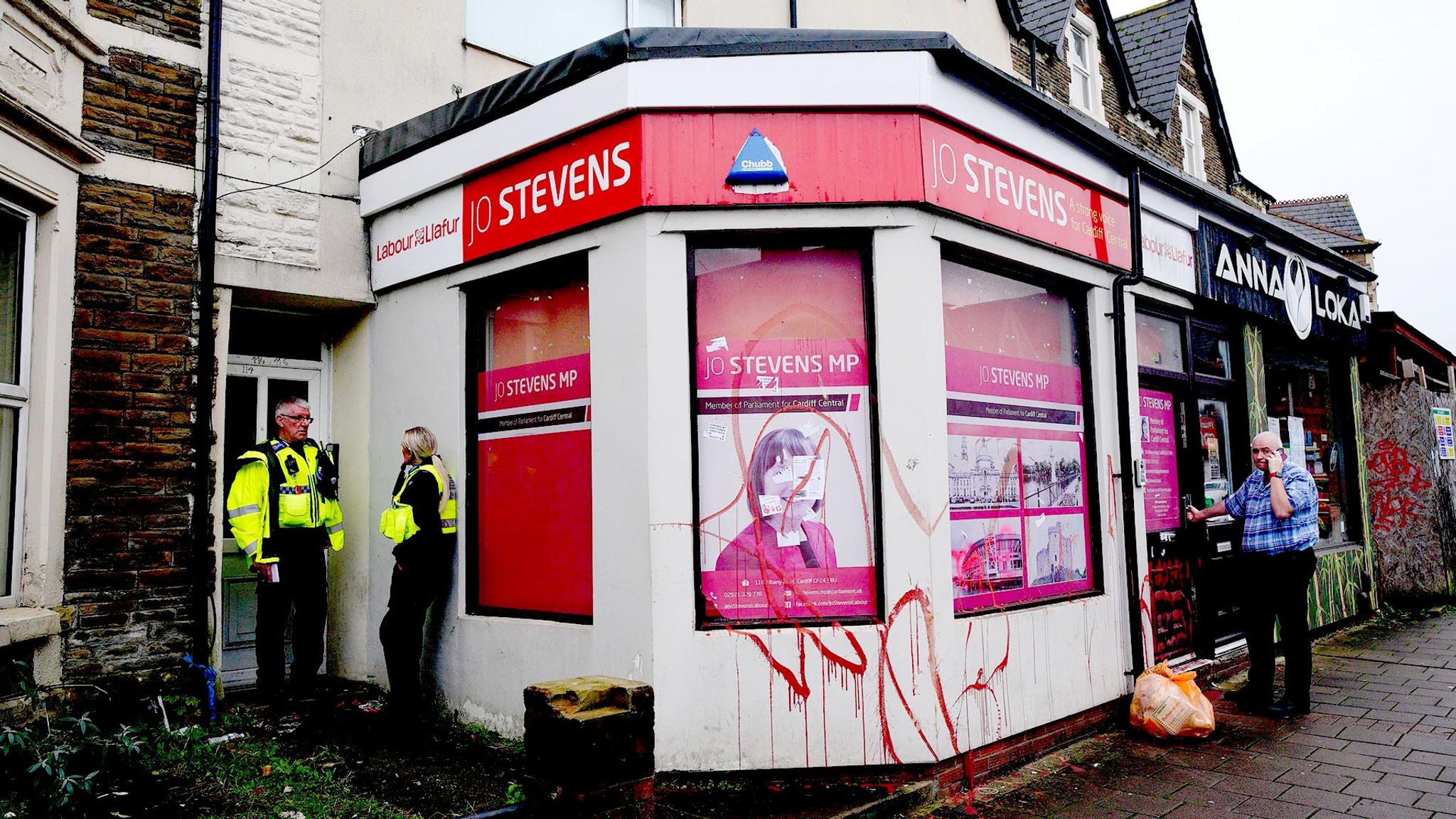 Labour MP Jo Stevens 'frightened' after graffiti sprayed on office ...
