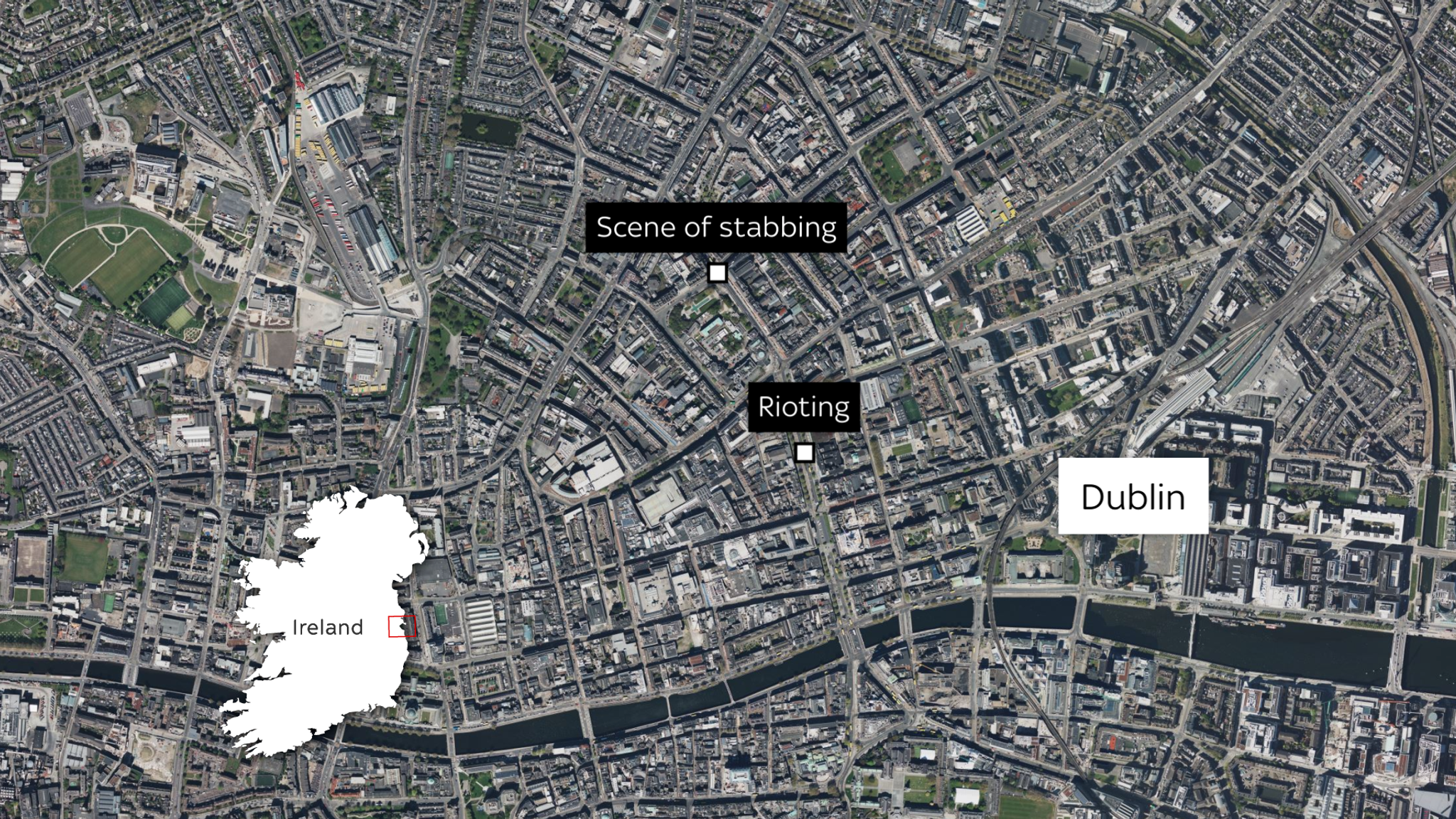 Riots in Dublin after stabbing near school - as police car and buses ...