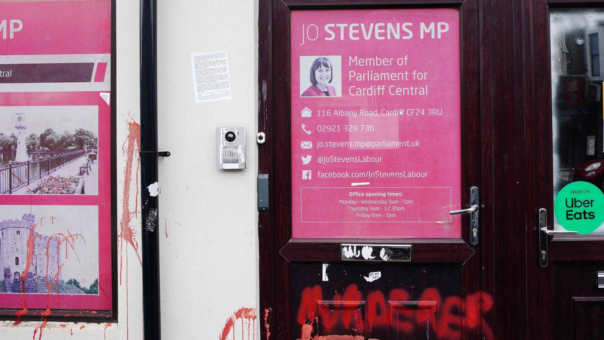 Labour MP Jo Stevens 'frightened' after graffiti sprayed on office ...