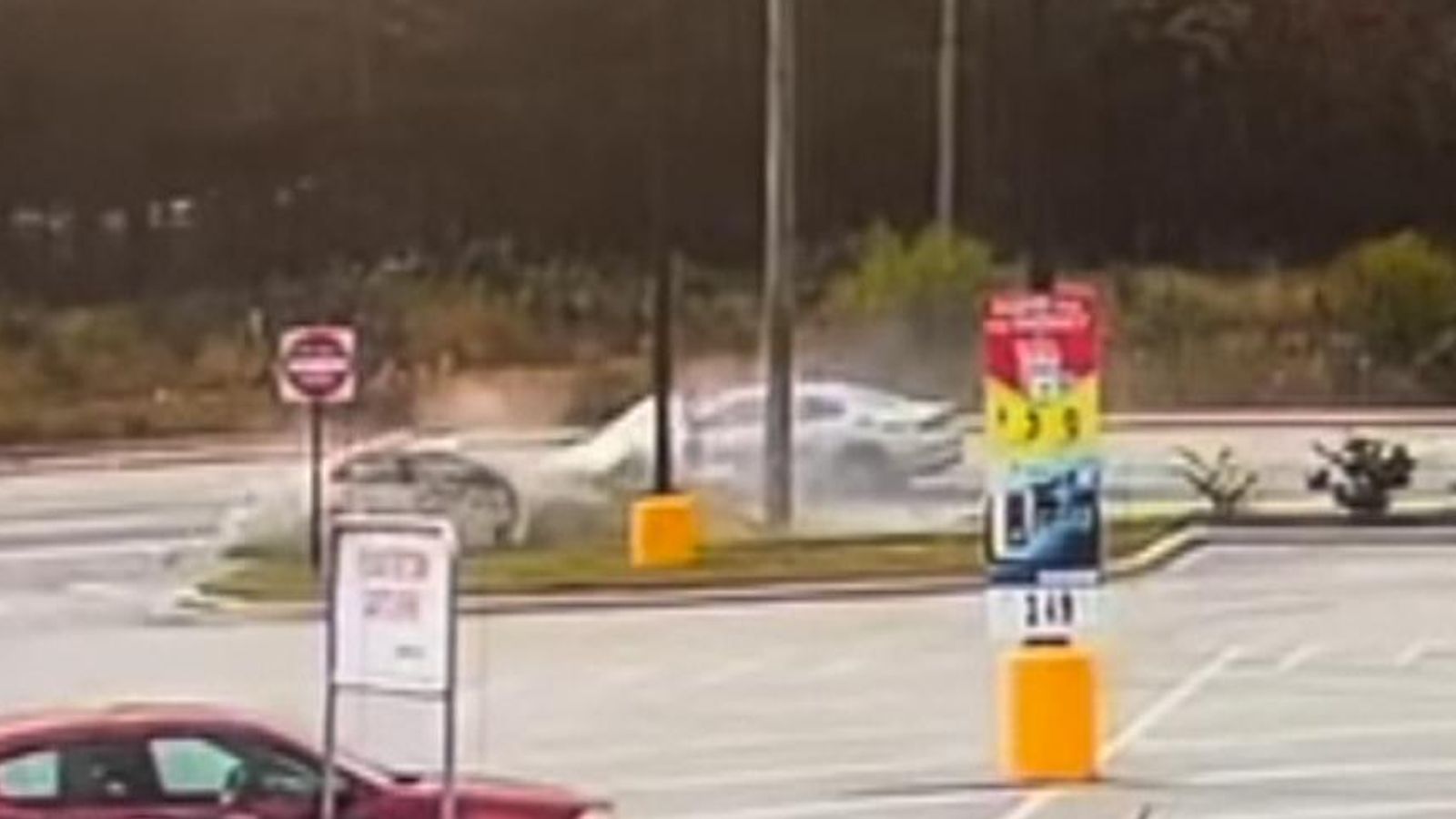 CCTV: Carjacking suspect rammed by police at 70mph in Georgia, US | US ...