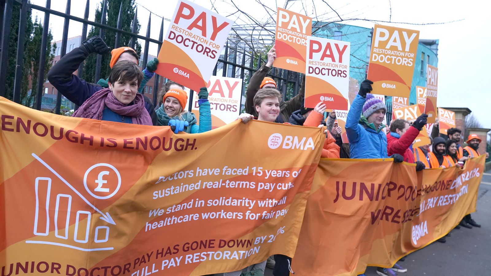 NHS: Junior doctors begin three days of strikes in England | News UK Video News | Sky News