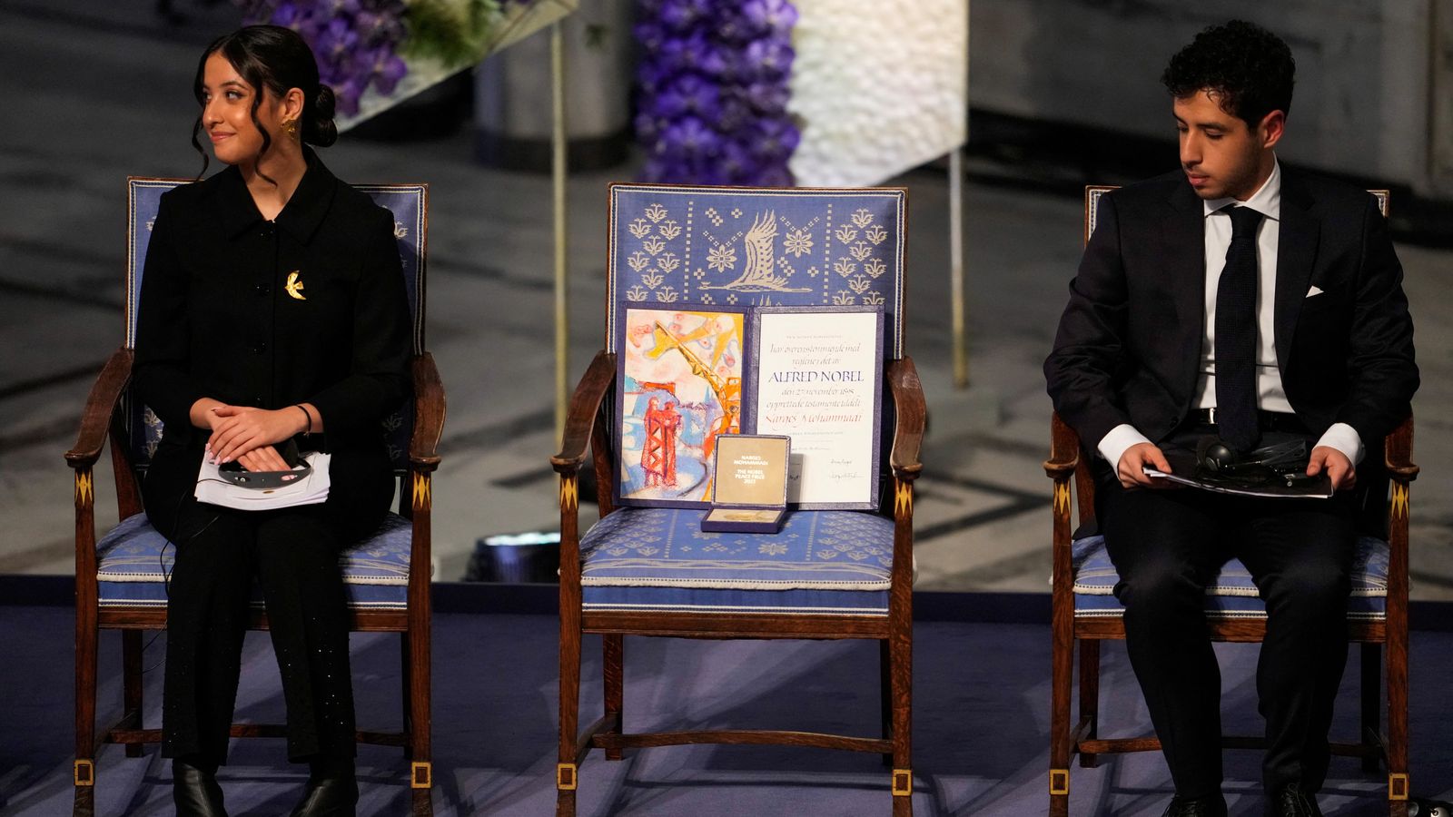 Teenage children of jailed Iranian activist Narges Mohammadi accept her ...