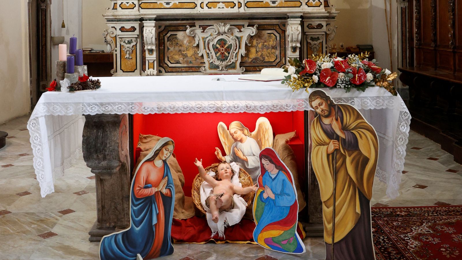 Italy: Church nativity scene featuring two mothers of Jesus sparks ...