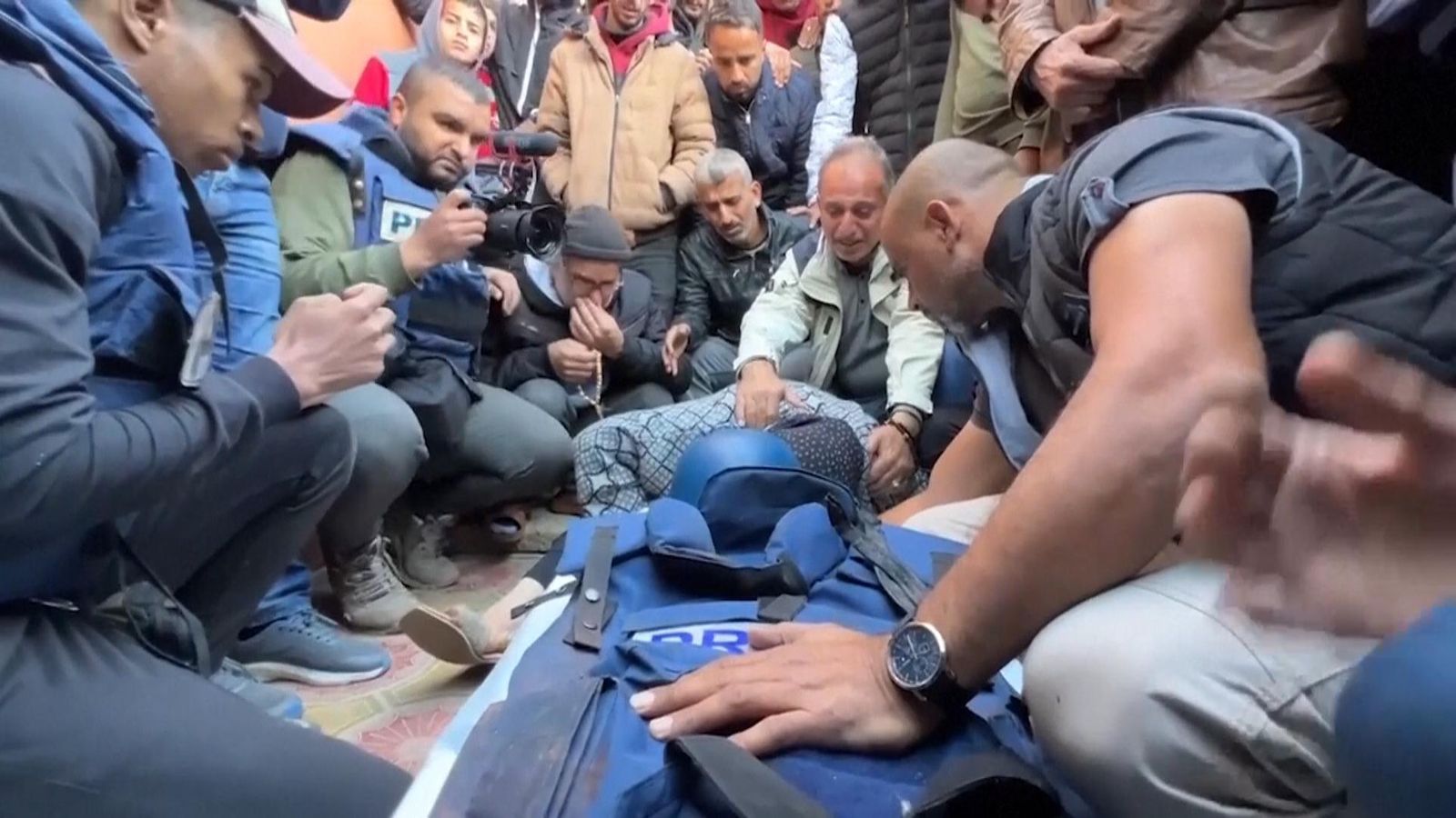 Funeral held for Al Jazeera cameraman killed in Gaza | World News | Sky News