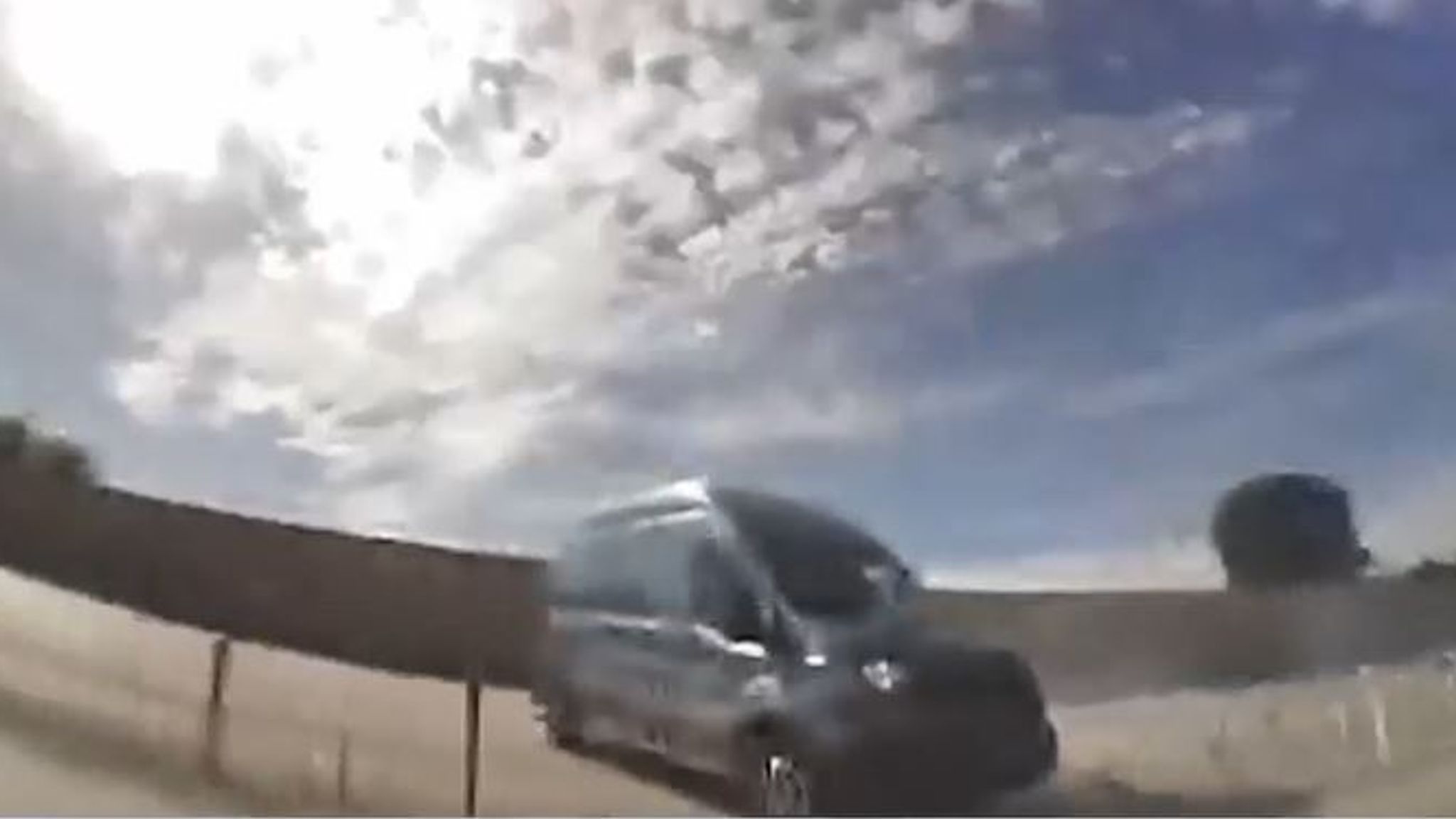 Police dashcam footage shows officers smash into Amazon van during high ...