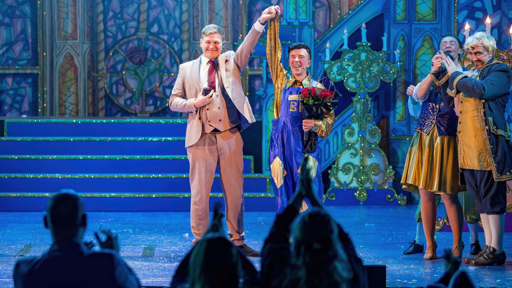 Pantomime star stunned after surprise on-stage proposal at Beacon Arts Centre | UK News | Sky News