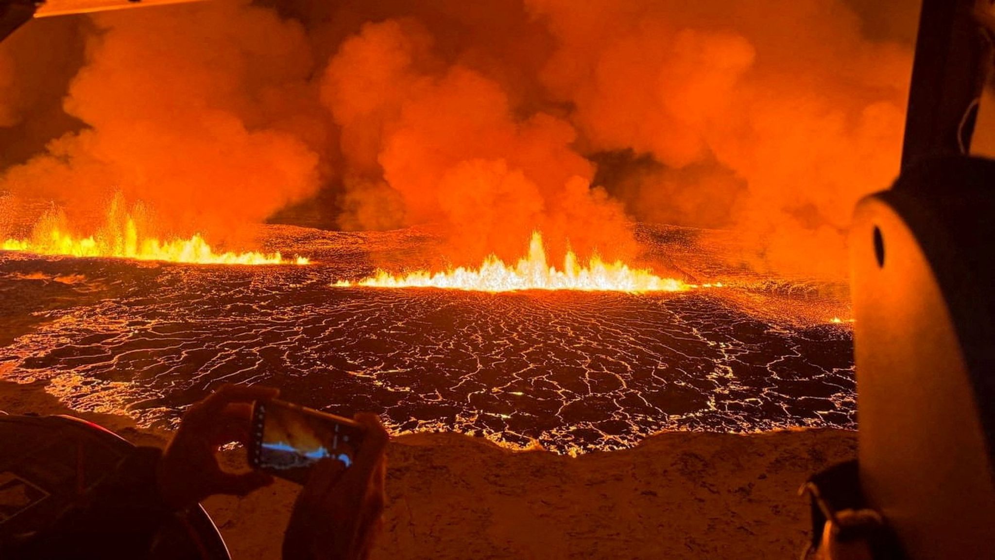 Iceland volcano: Astonishing footage of spewing lava captured by a ...