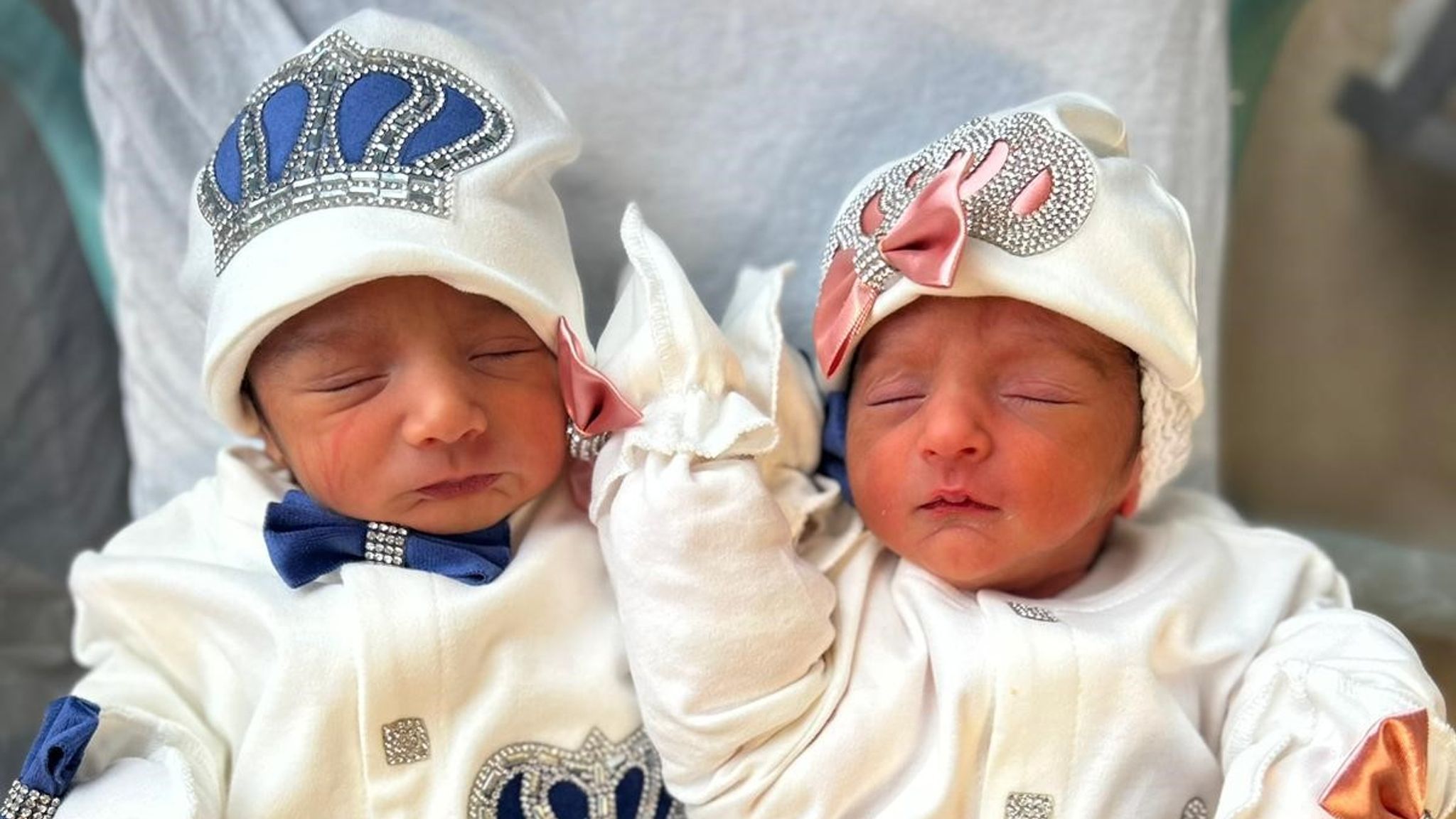 Christmas babies: Twins born weeks early but won't share same birthday ...