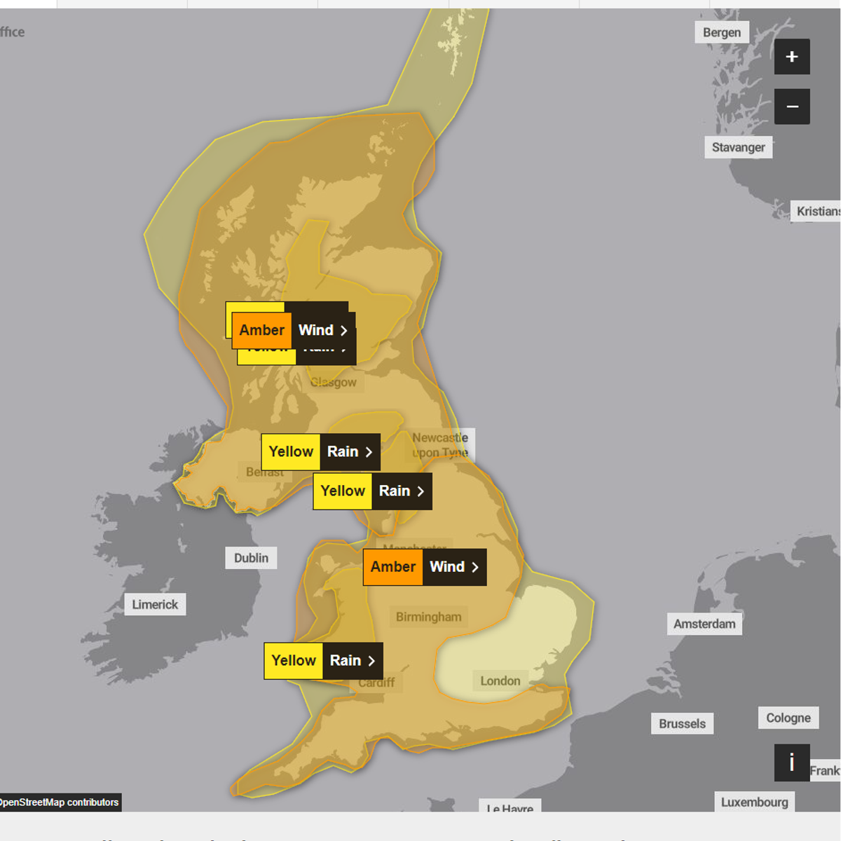 UK weather - Storm Isha: Met Office makes rare move issuing amber wind ...