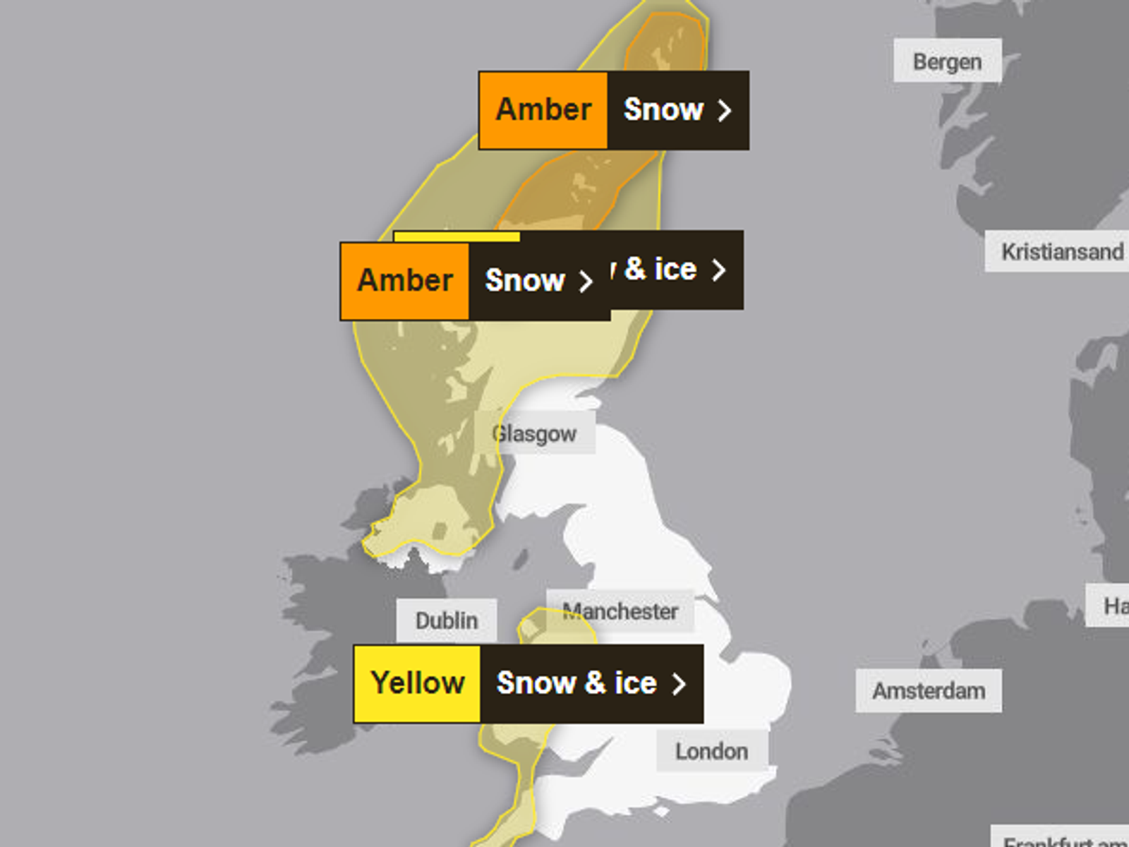 UK weather: Snow and ice warnings in place - with storms on the way to ...