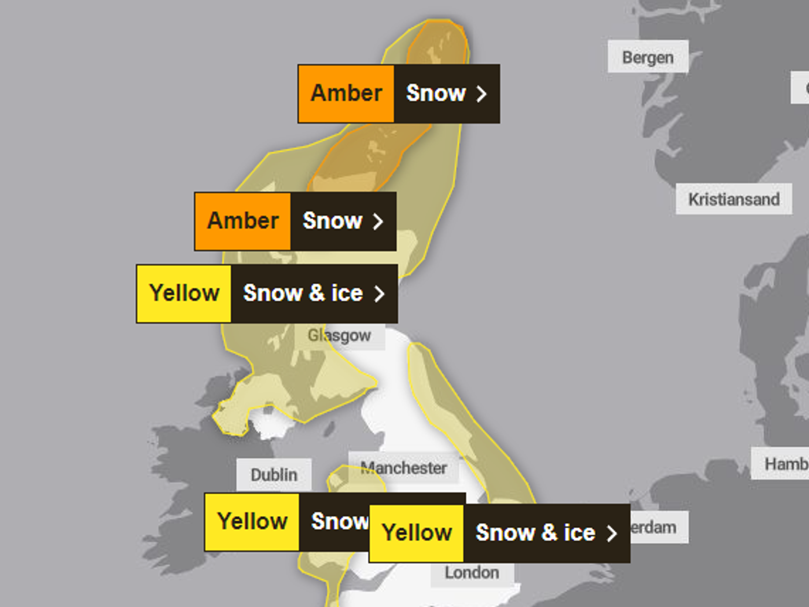 UK weather: Snow and ice warnings in place - with storms on the way to ...