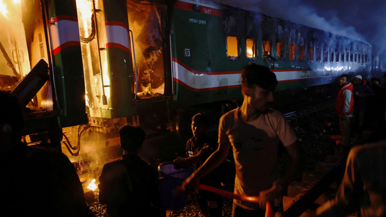 Bangladesh: Child among 4 dead in train 'arson attack' on eve of tense ...