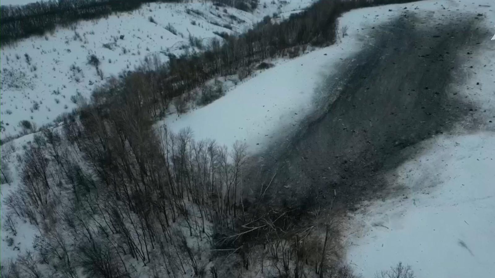Russia releases images of aftermath of plane crash site in Belgorod ...