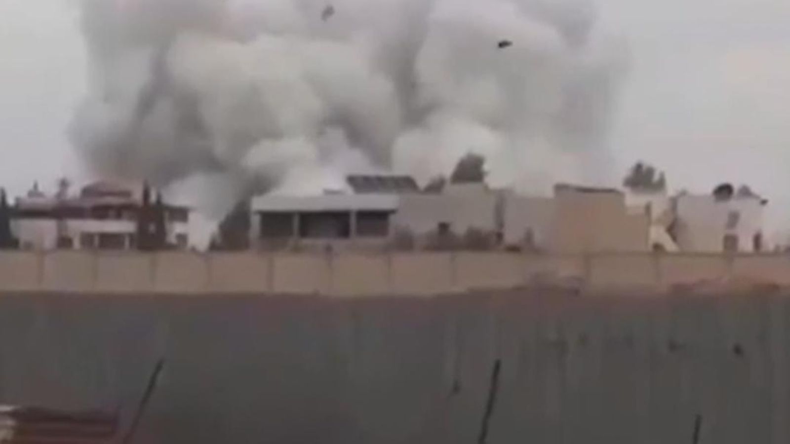 Middle East: Smoke rises from buildings near Damascus, Syria, after ...