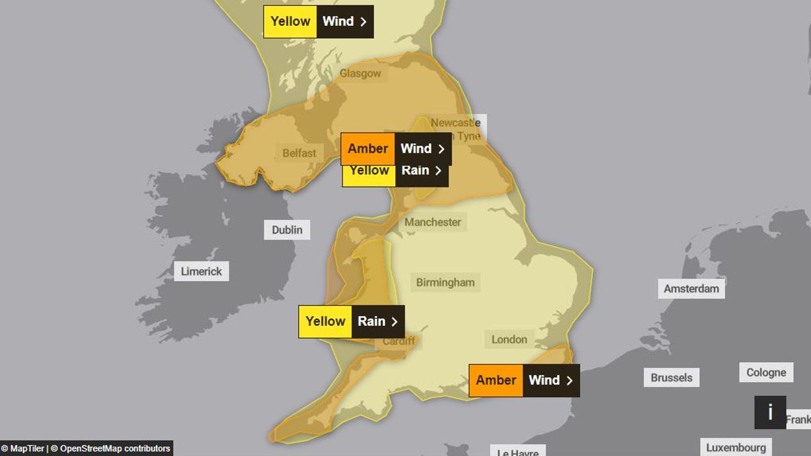 Storm Isha: Amber warnings for wind this weekend as new storm ...