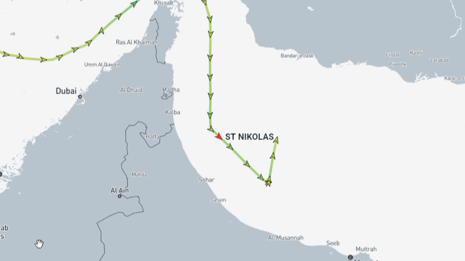 Marine traffic map shows route taken by oil tanker seized by Iranian ...