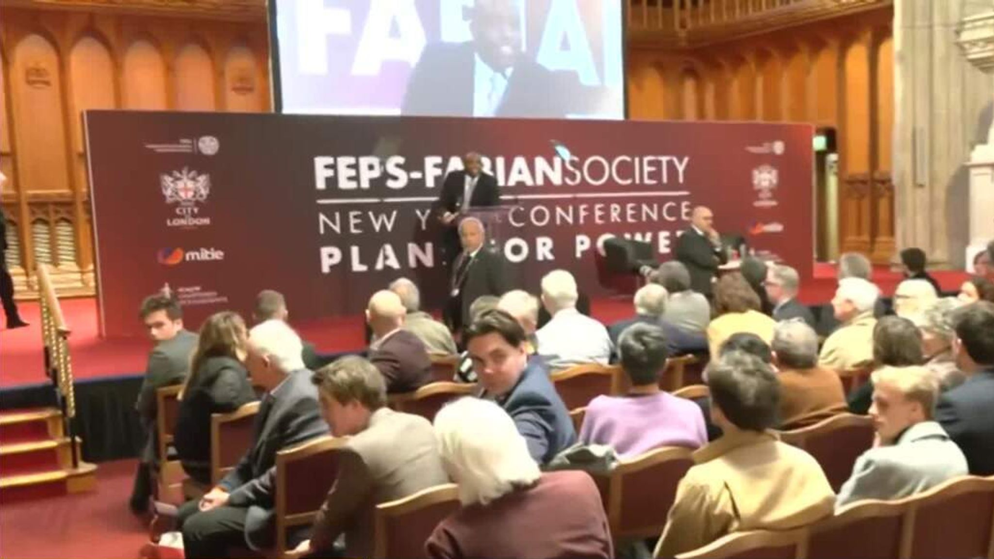 Pro-Palestinian protesters dragged out after David Lammy speech ...