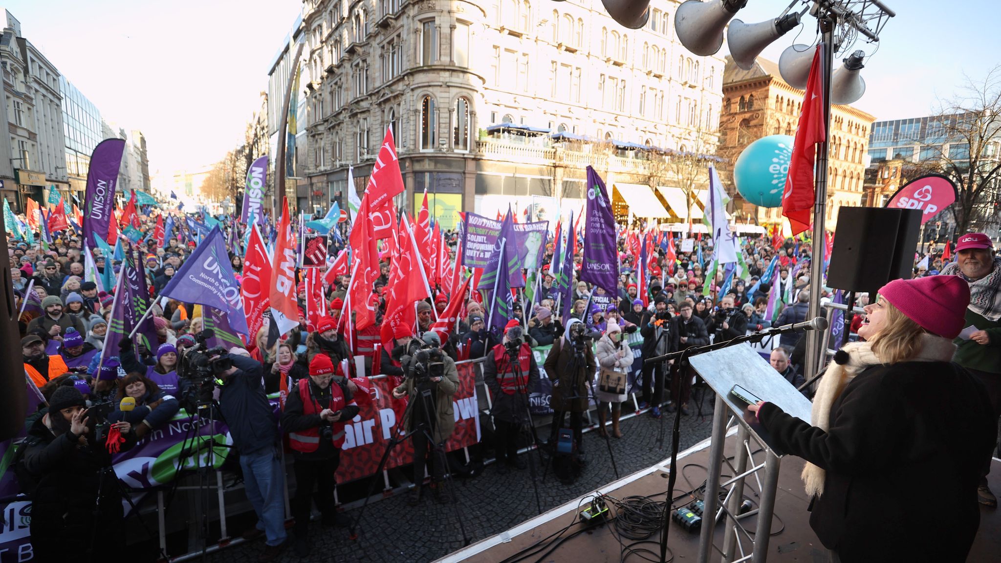 150,000 public sector workers walk out in Northern Ireland's biggest ...