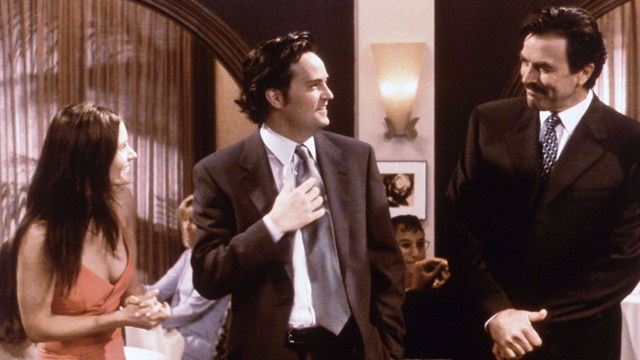 Tom Selleck was laughing with us when Matthew Perry walked in with the ...