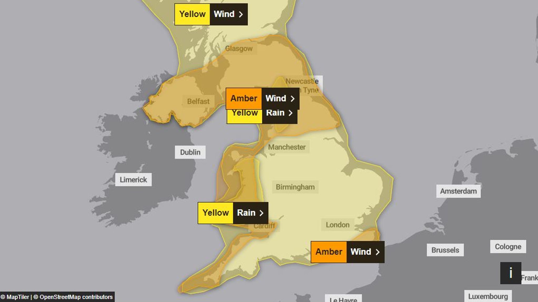 Storm Isha: Amber warnings for wind this weekend as new storm ...